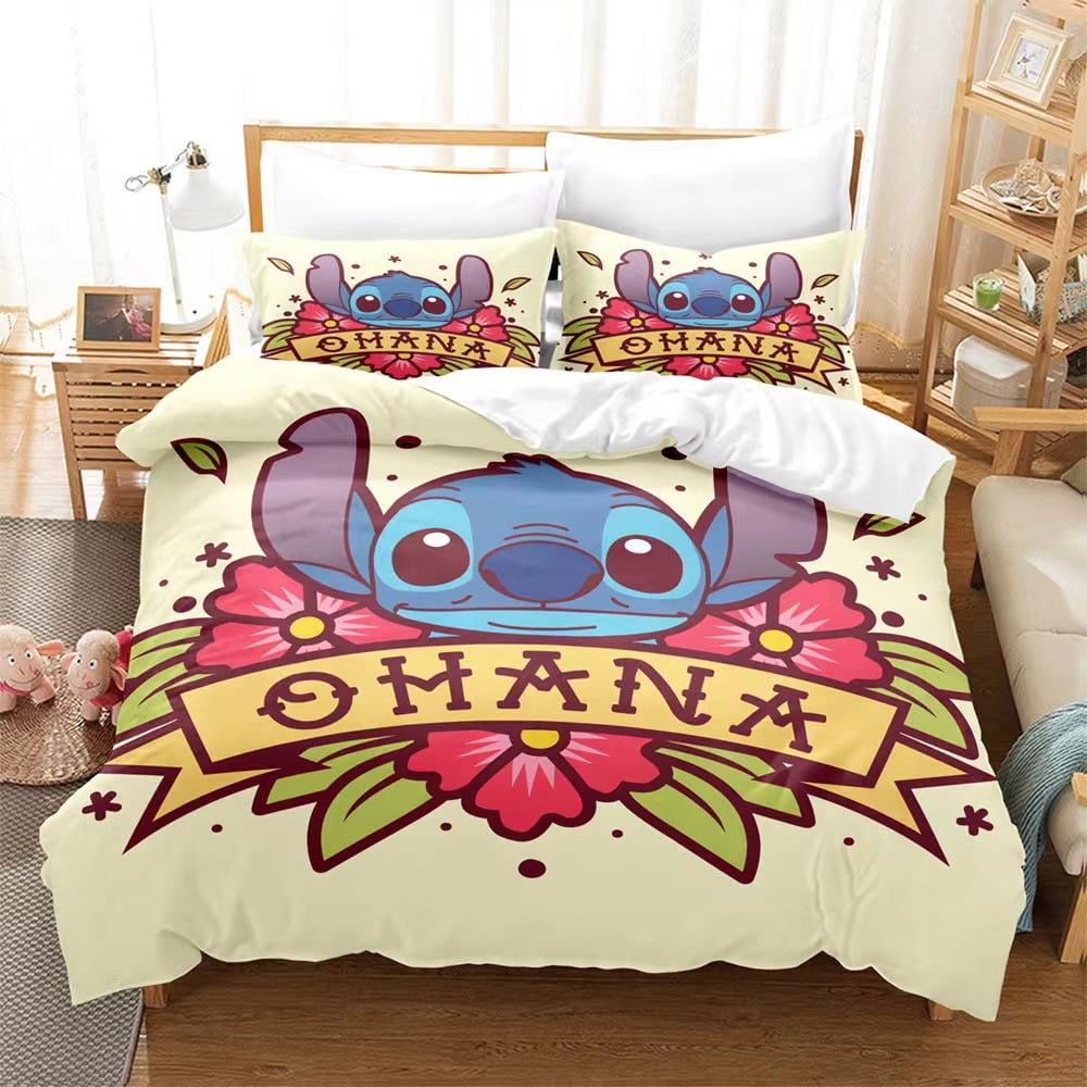 Sti_tch Comforter 3 Piece Bedding Set cartoon Comforter Set Duvet Cover ...