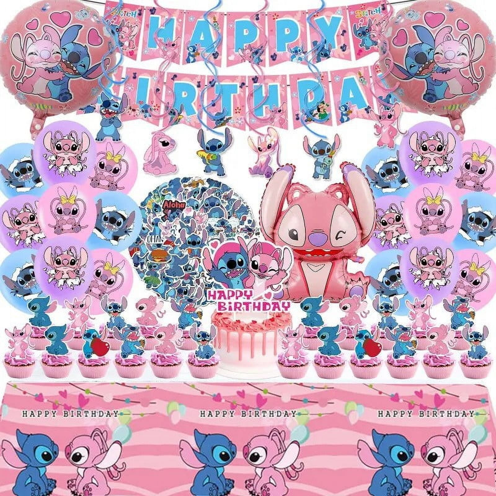 Sti_tch Kids Party Decoration Kit with Banner, Stickers, Hanging Swirls ...