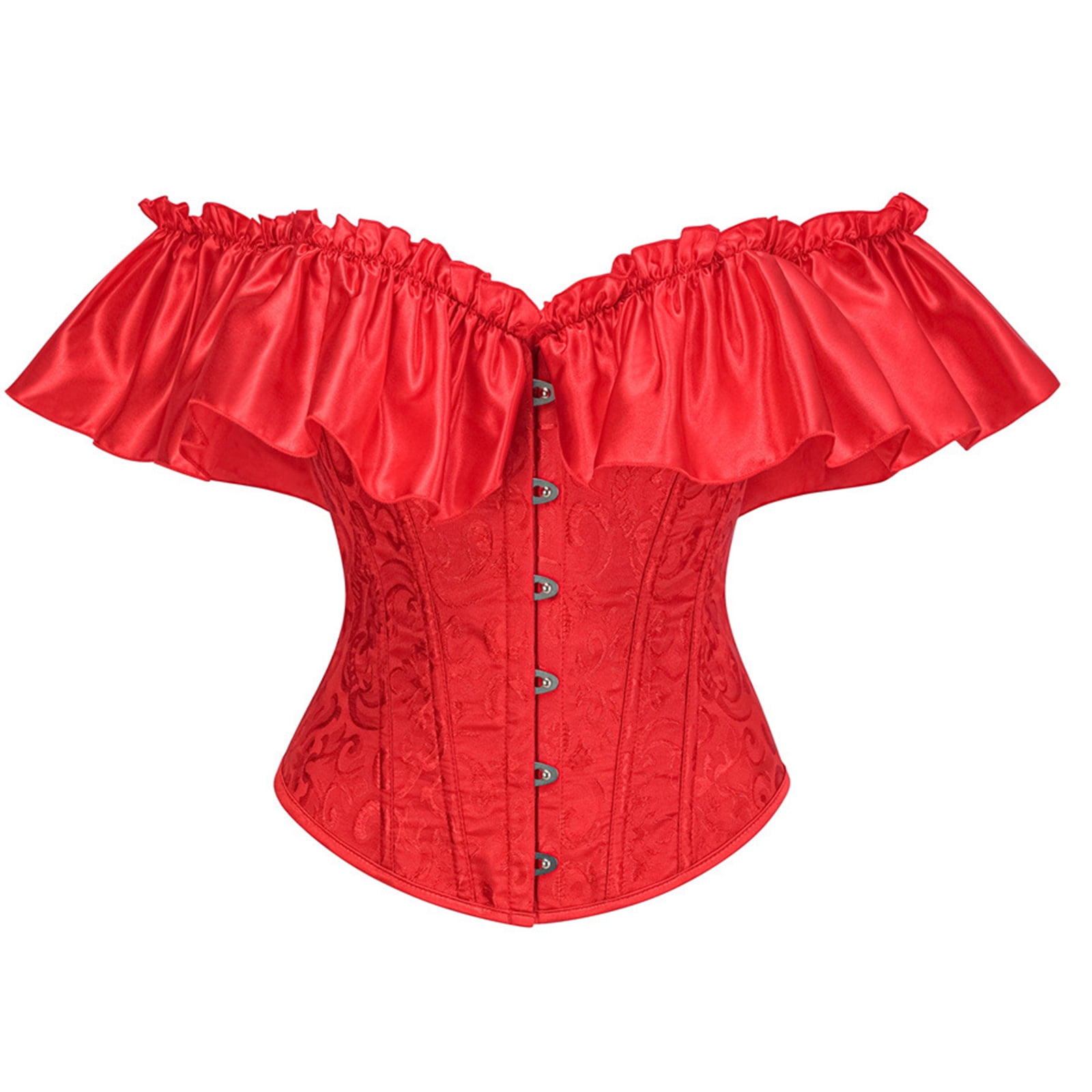 Stichou Womens Corset Top Renaissance Princess Lace Ruched Sleeve ...