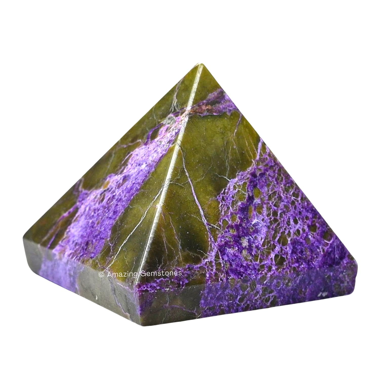 Stichtite Pyramid Crystal Healing Stones - 1.5" Great Pyramid Figurine ...