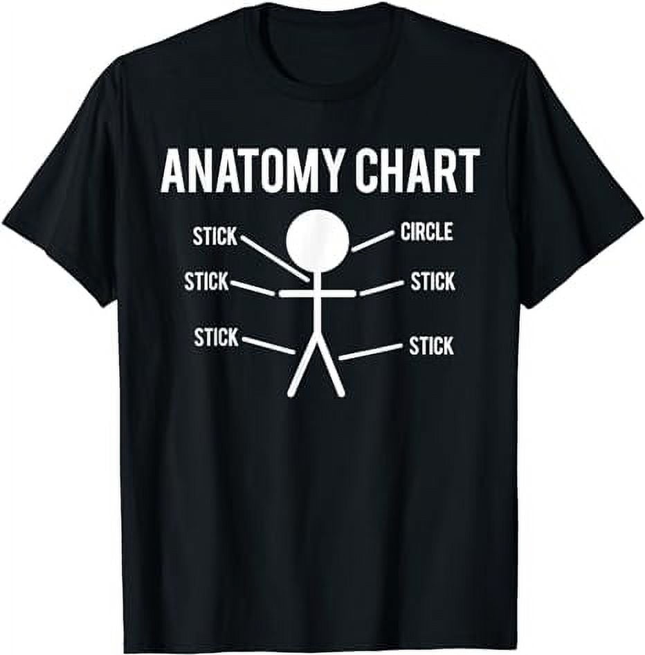 Stick Figure Anatomy Chart: Stick Circle Funny T-Shirt - Walmart.com