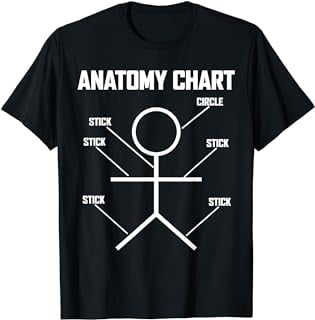 Stick Figure Anatomy Chart T-Shirt - Walmart.com