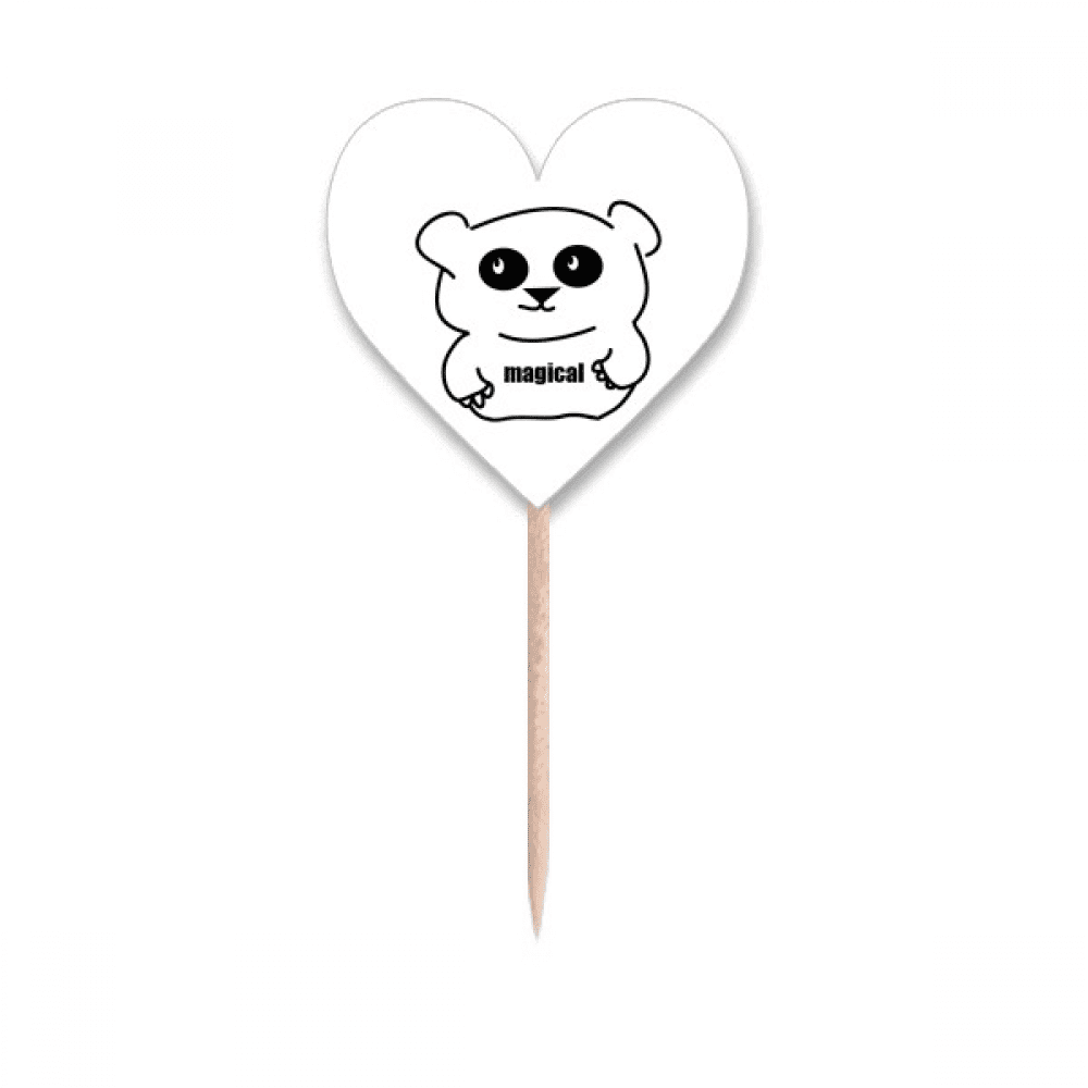 Stick Figure Lovely Characters Panda Toothpick Flags Heart Lable ...