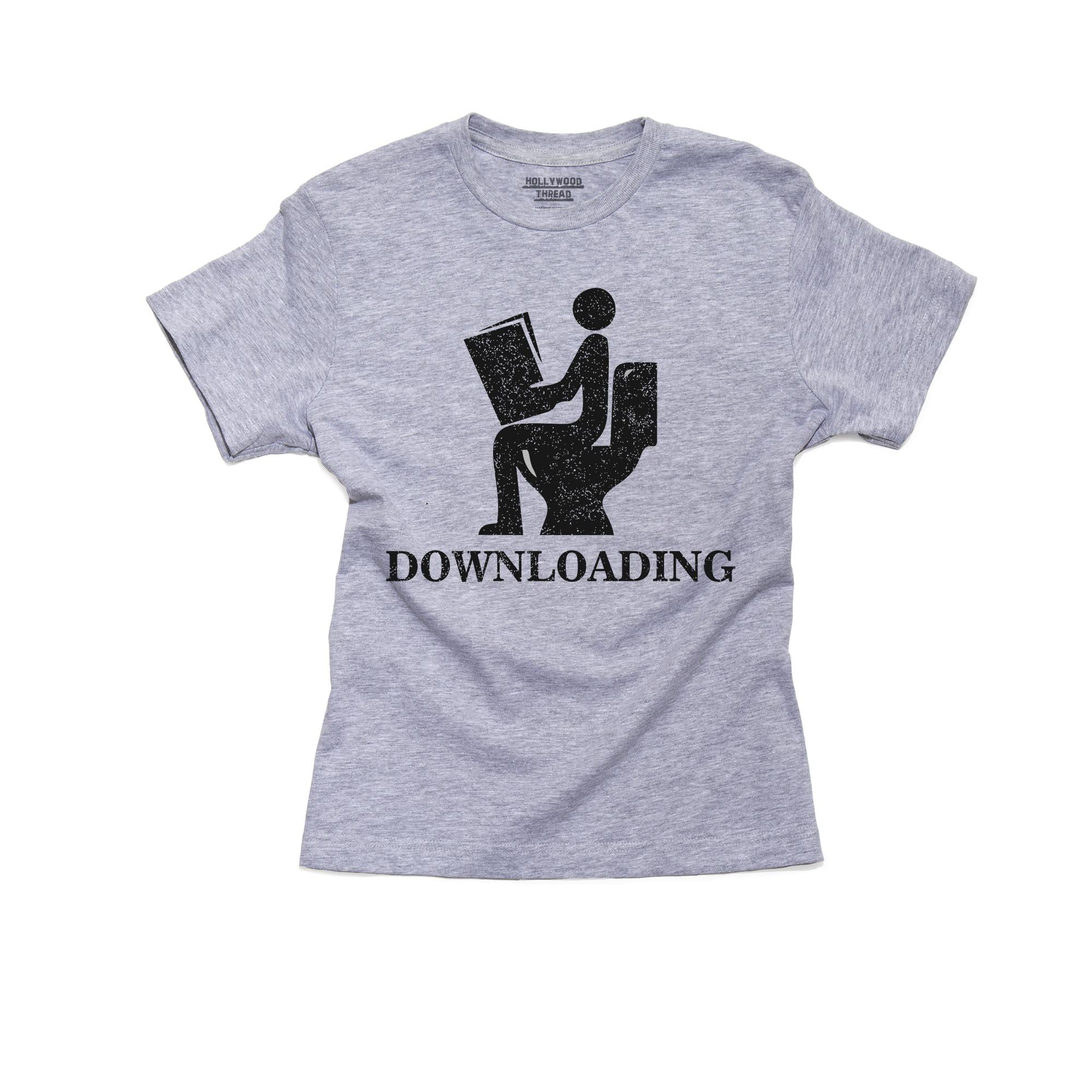 Stick Figure Pooping Toilet - Downloading Funny Boy's Cotton Youth Grey ...