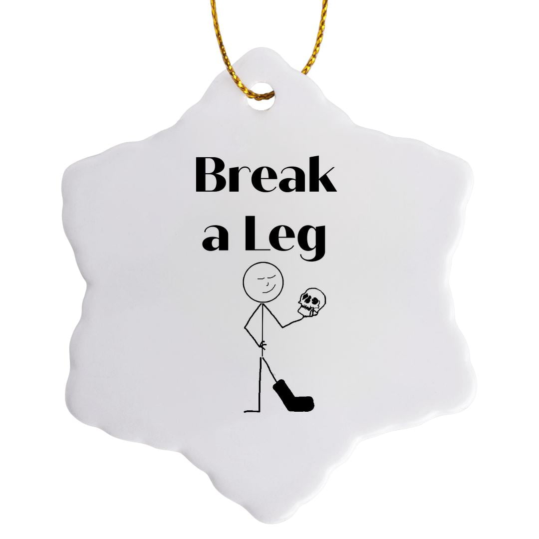 3drose, Stick Figure with Broken Leg and Scull with Text, 3 inch ...