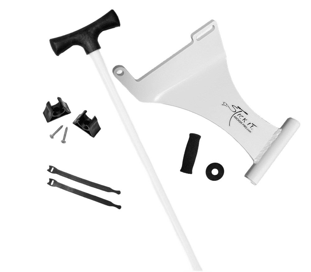 Stick It Anchor Pin for shallow water-White Right/Starboard Side Motor ...