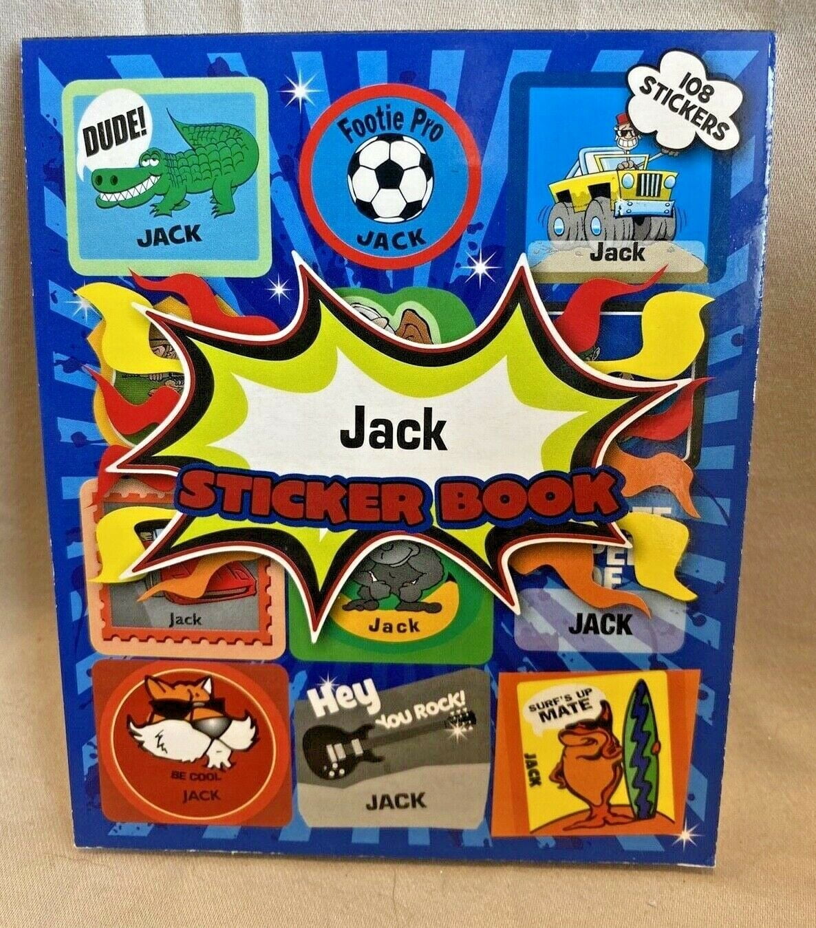 Stick N Mix Sticker Book Personalized "Jack" Fun & Funky 108 Stickers ...