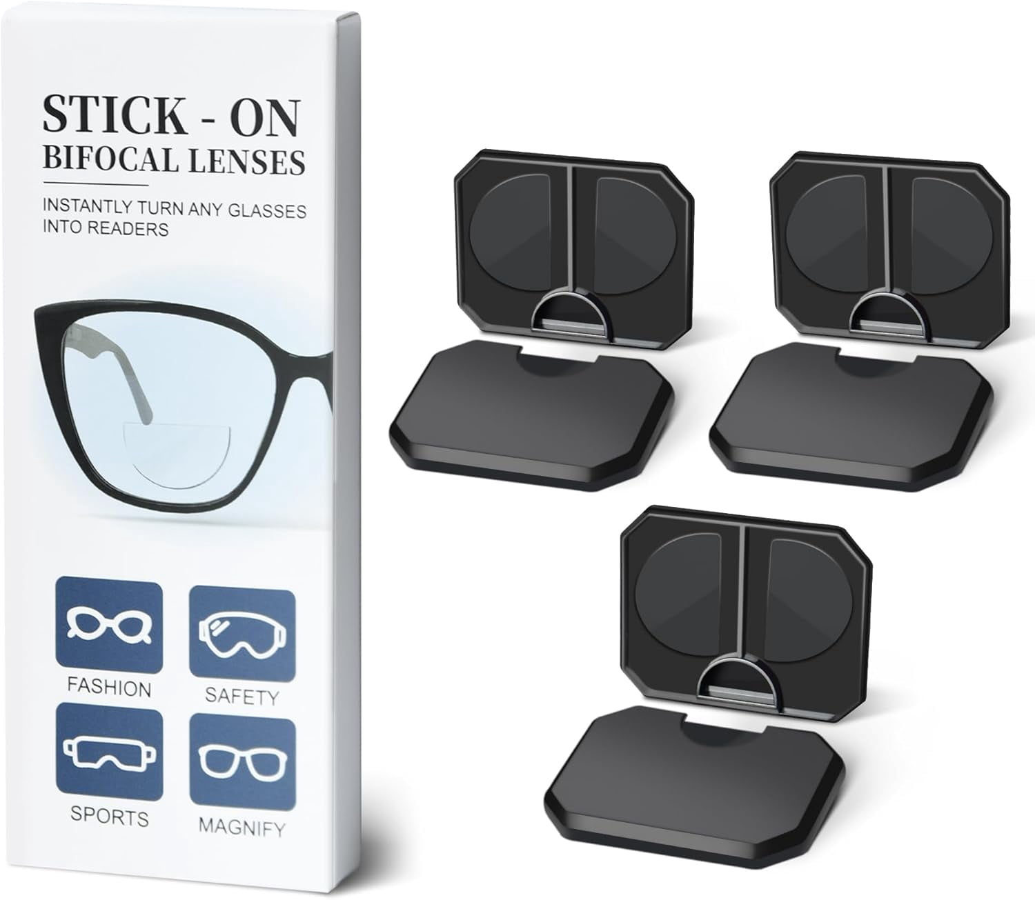 Stick-On Bifocal Lenses - Convert Sunglasses, Goggles & Safety Glasses ...
