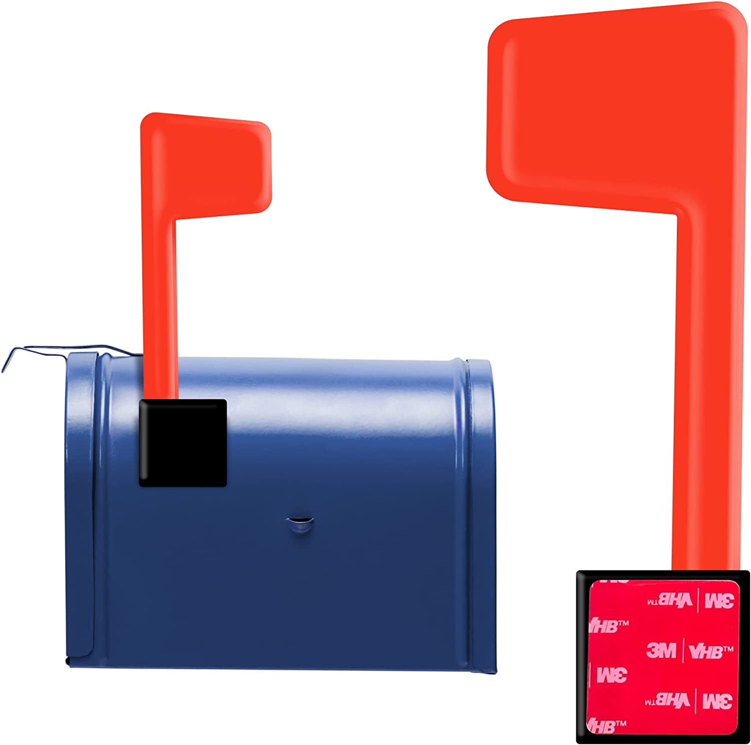 Stick-On Mailbox Flag Replacement Kit - 2-Pack Red Plastic Surface ...