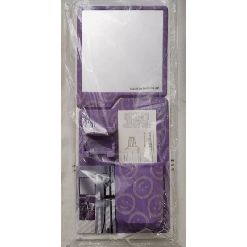 Stick On Mirror and Shower Caddy Set 1 Count PURPLE - Walmart.com