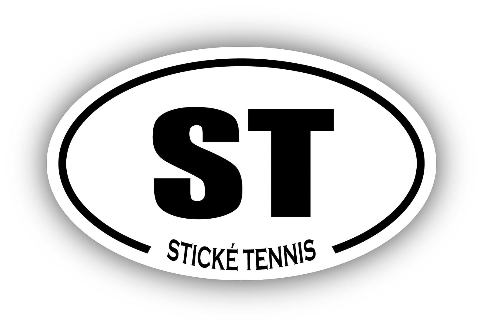 Stické Tennis ST Oval Bumper Sticker 3M Vinyl Decal 3 in x 5 in ...