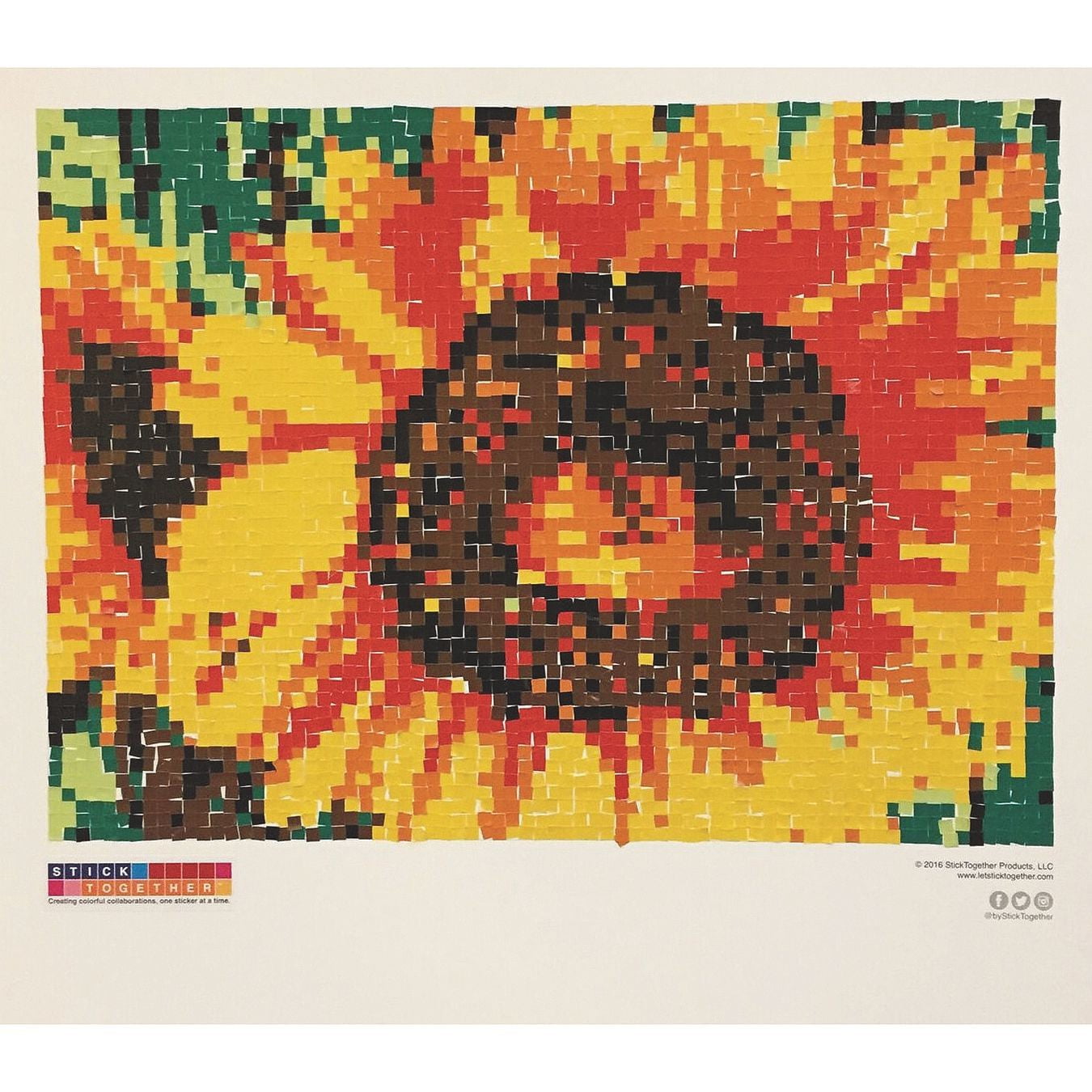 Stick Together Sunflower Sticker Mosaic, Perfect Collaborative Group ...