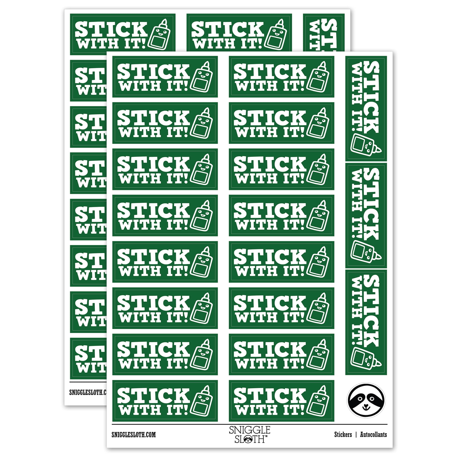 Stick With it Glue Teacher Student School Sticker Set - Dark Green ...
