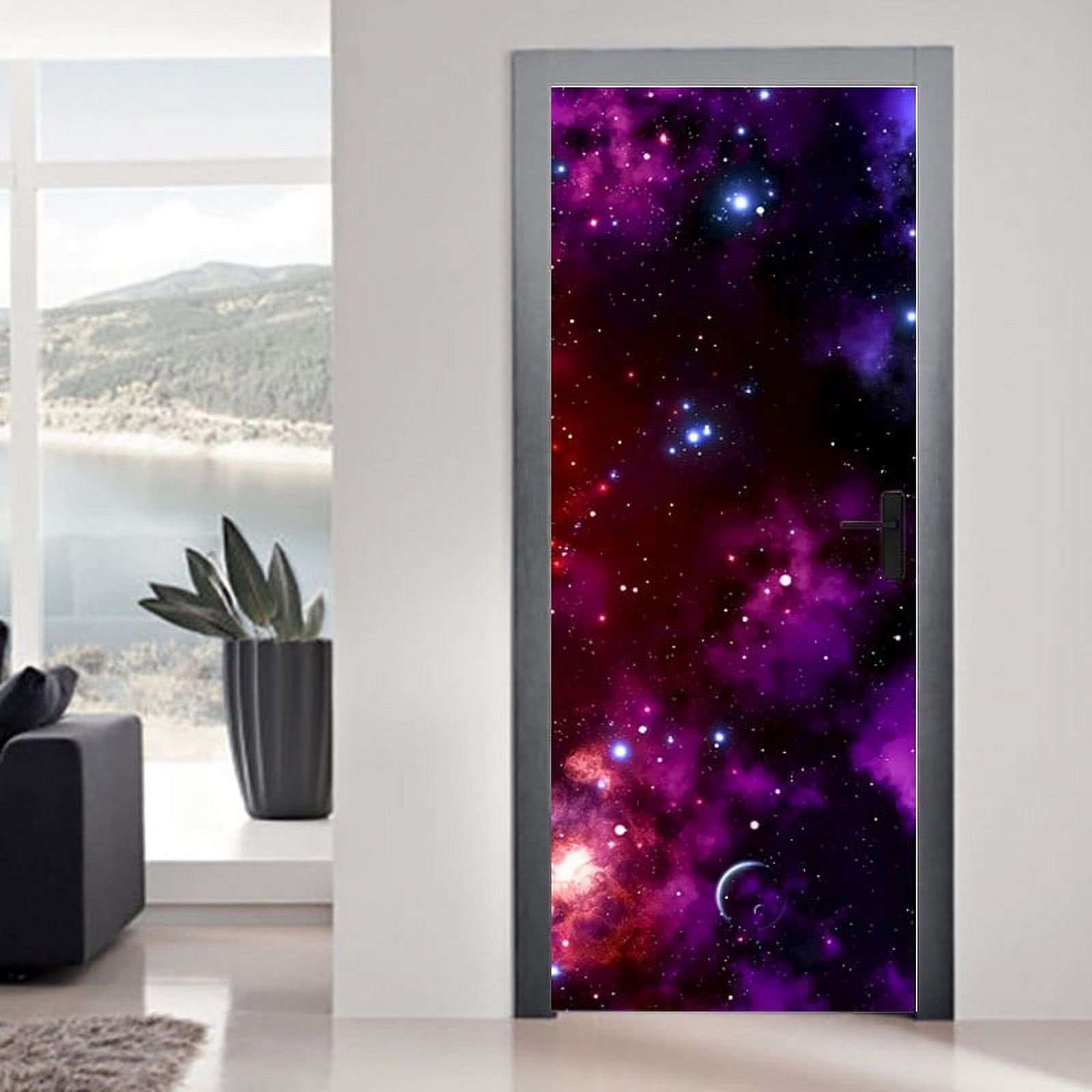 Sticked vinyl sticker abstract door sticker Universe space printed ...