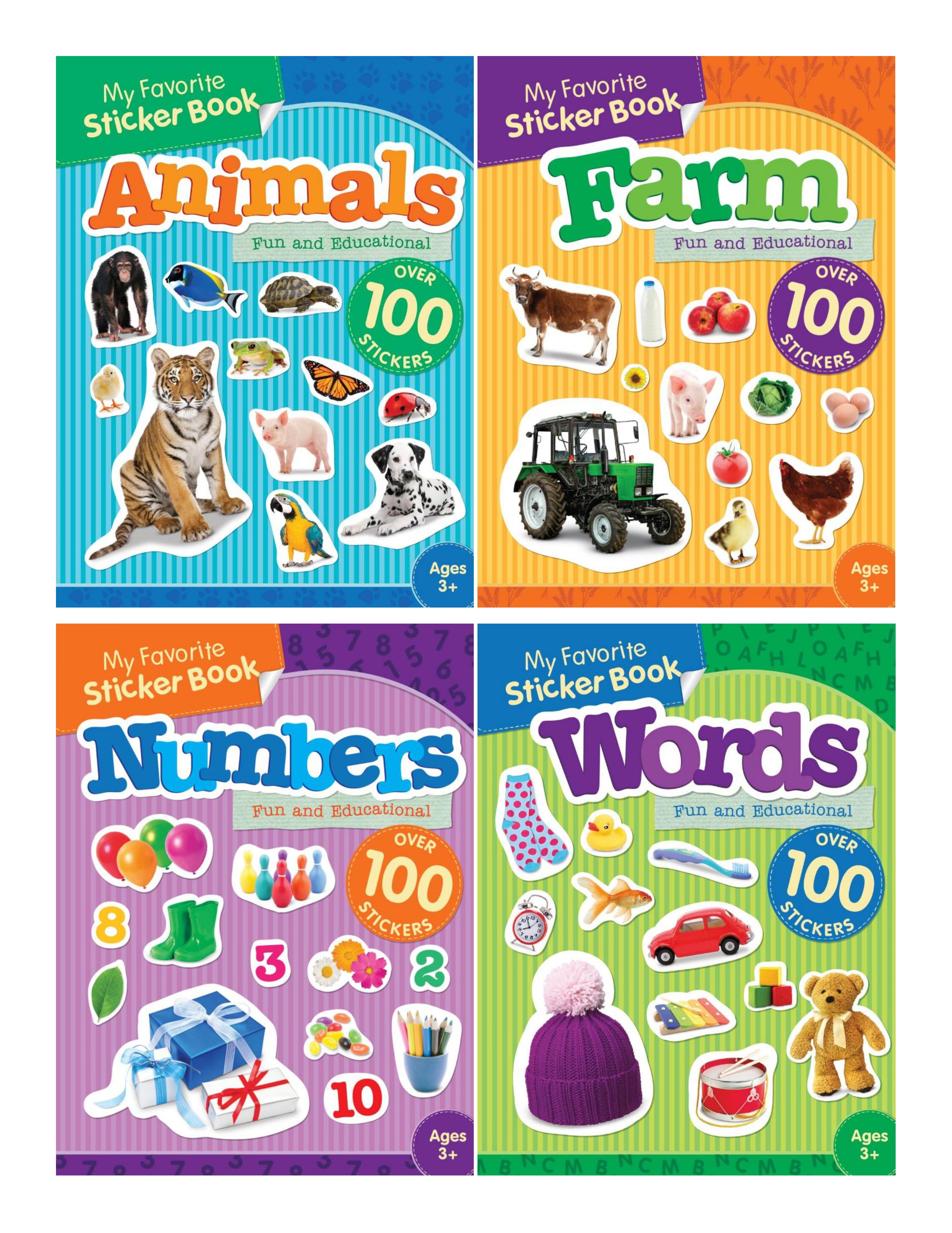 Sticker Activity Books for Kids 3+ - Set of 4 Books Packed with Games ...