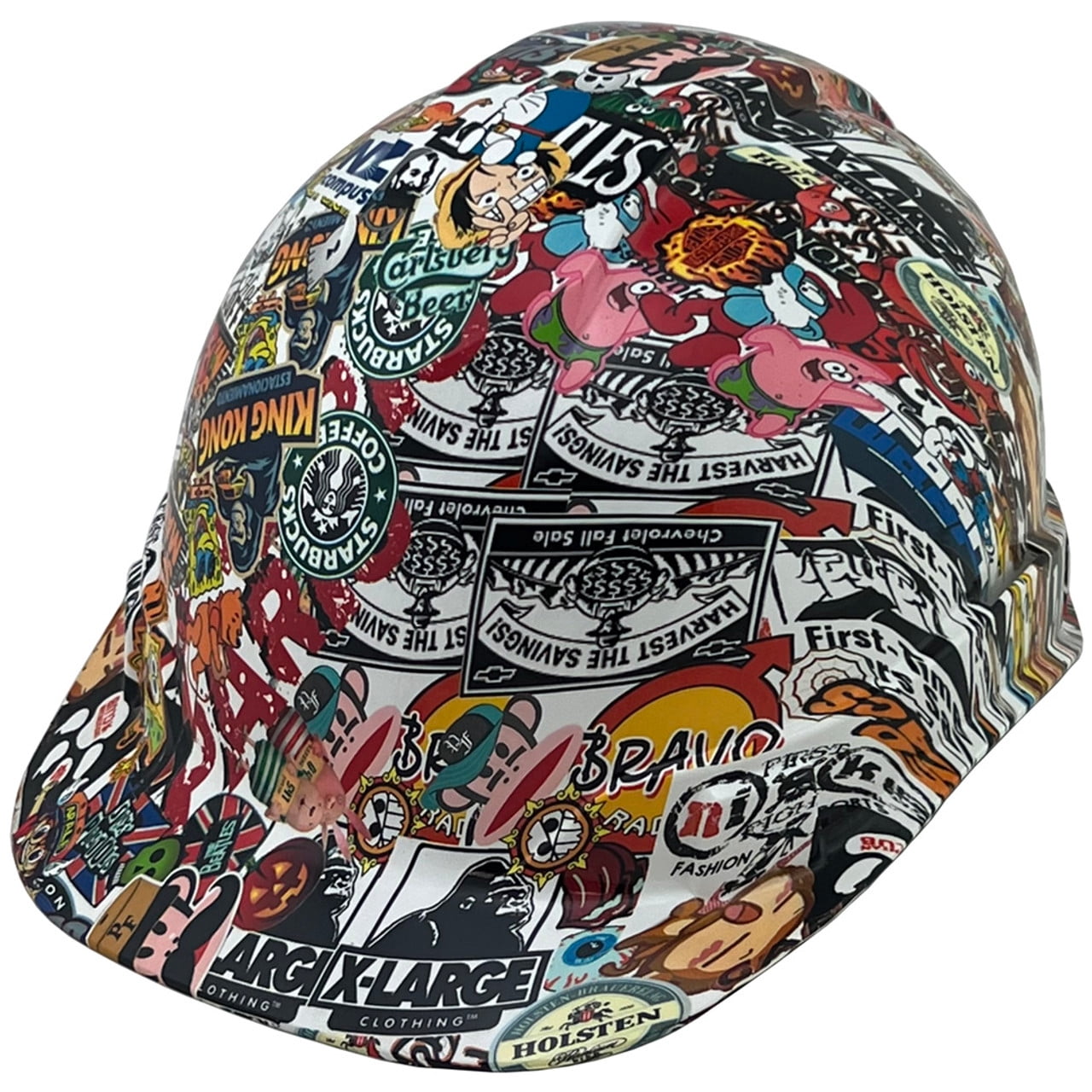 Sticker Bomb 4 Design Hydro Dipped Hard Hats Cap Style Design with 4 Pt ...