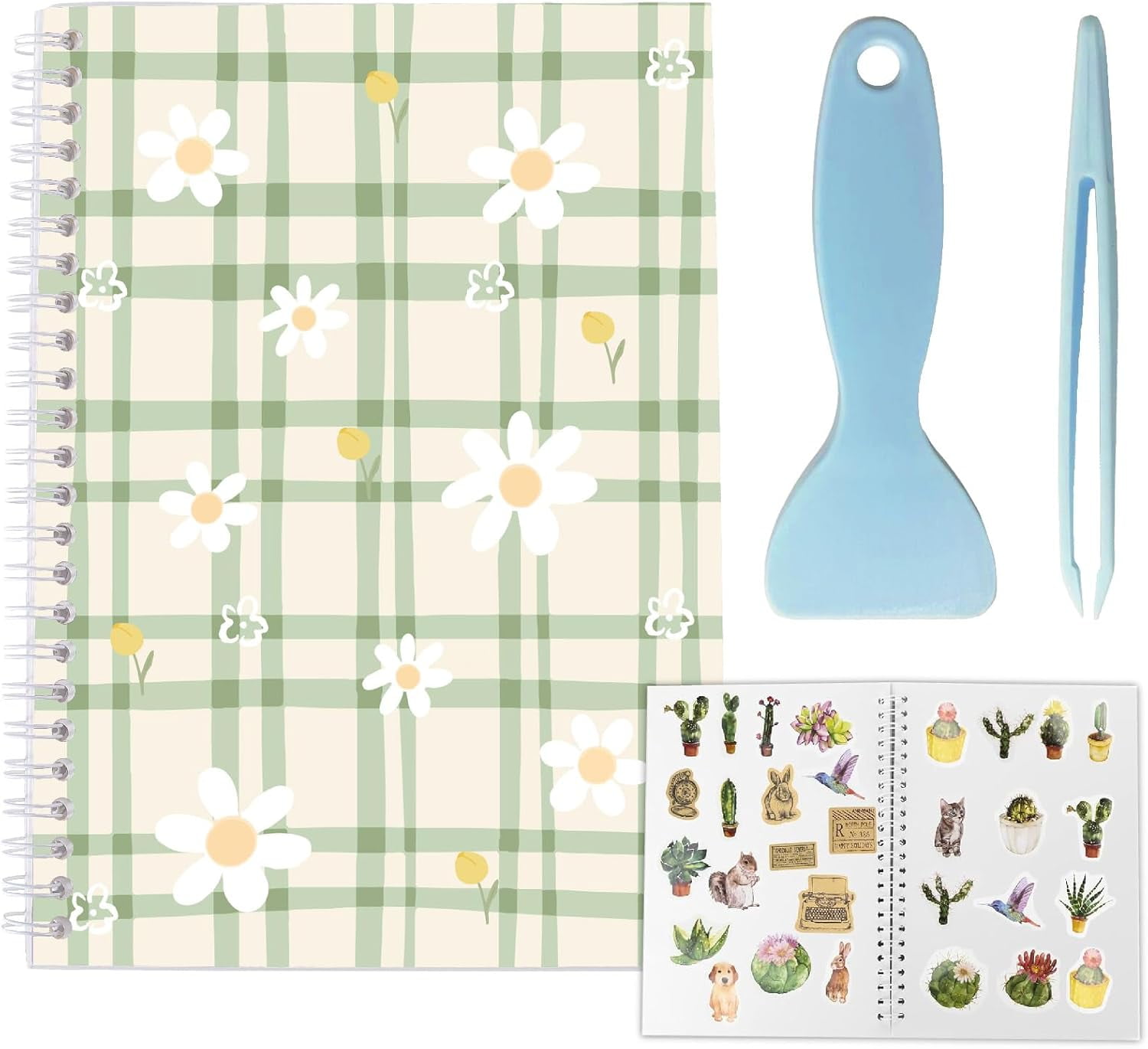 Sticker Book 40 Pages Green Flower Reusable Album Storage 8.26x5.82In ...