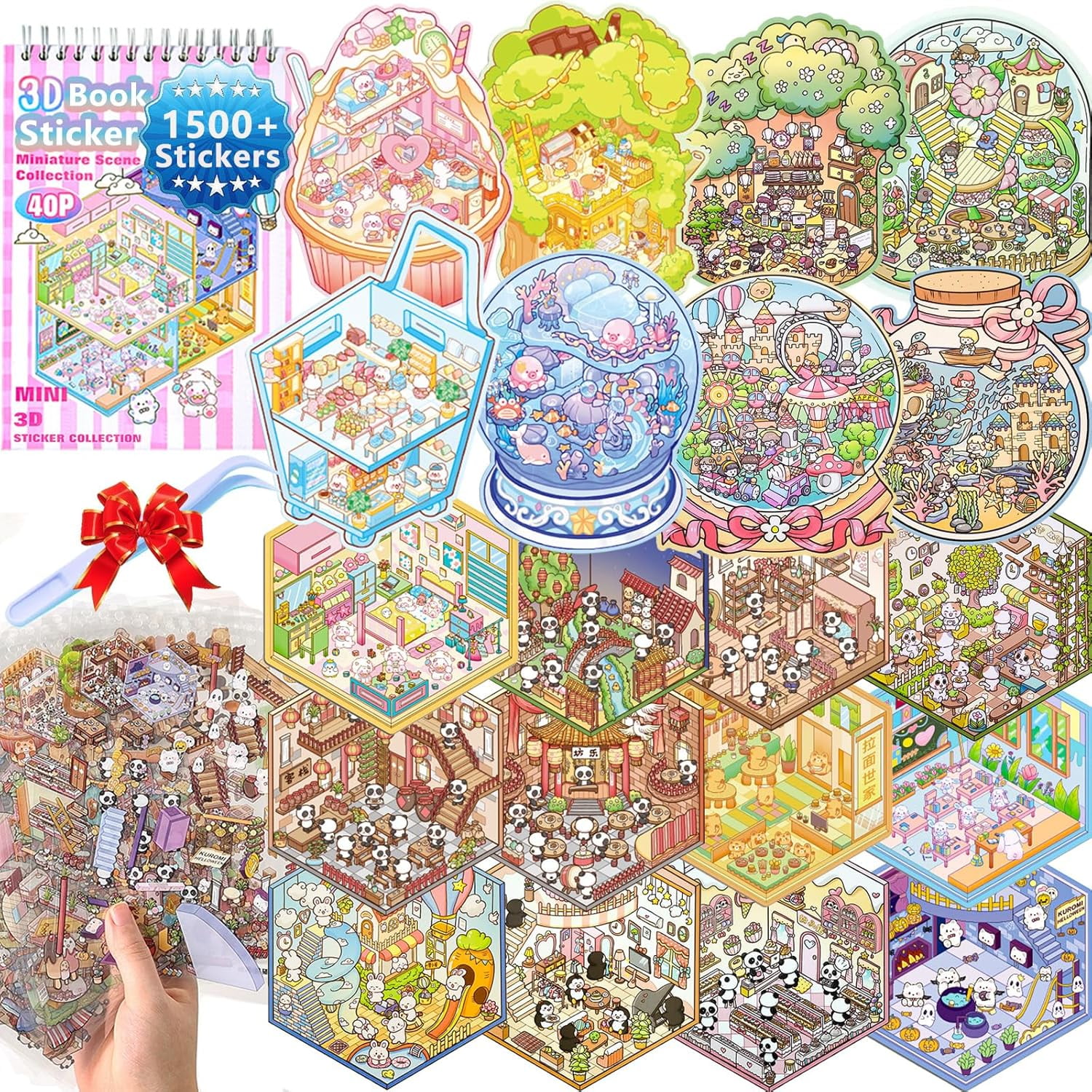 Sticker Book Activity, 20 Sets (1500+) DIY Scene Stickers, Sticker Book ...