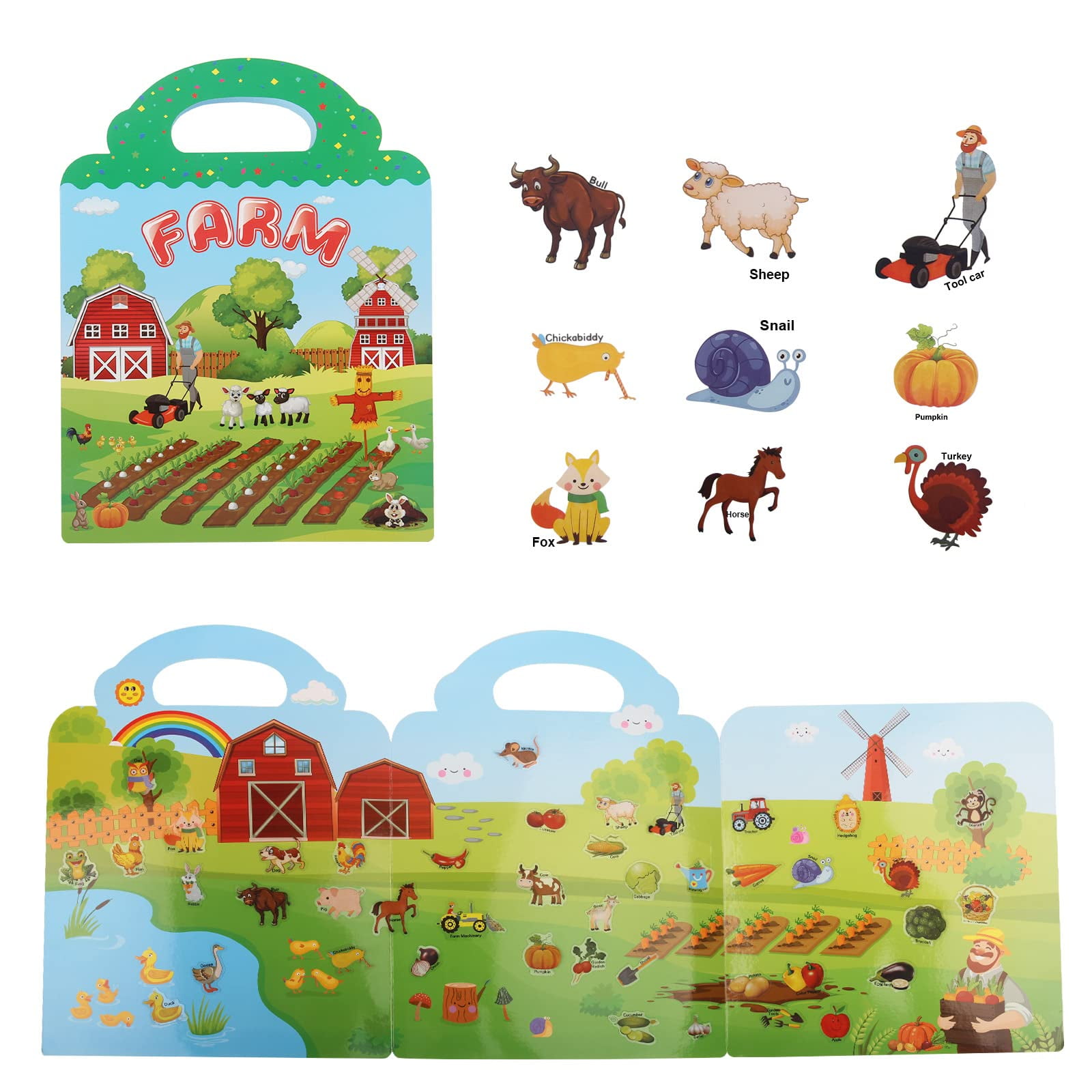 Sticker Book for Kids, Reusable Sticker Toys for 2-4 Years Old Boys ...