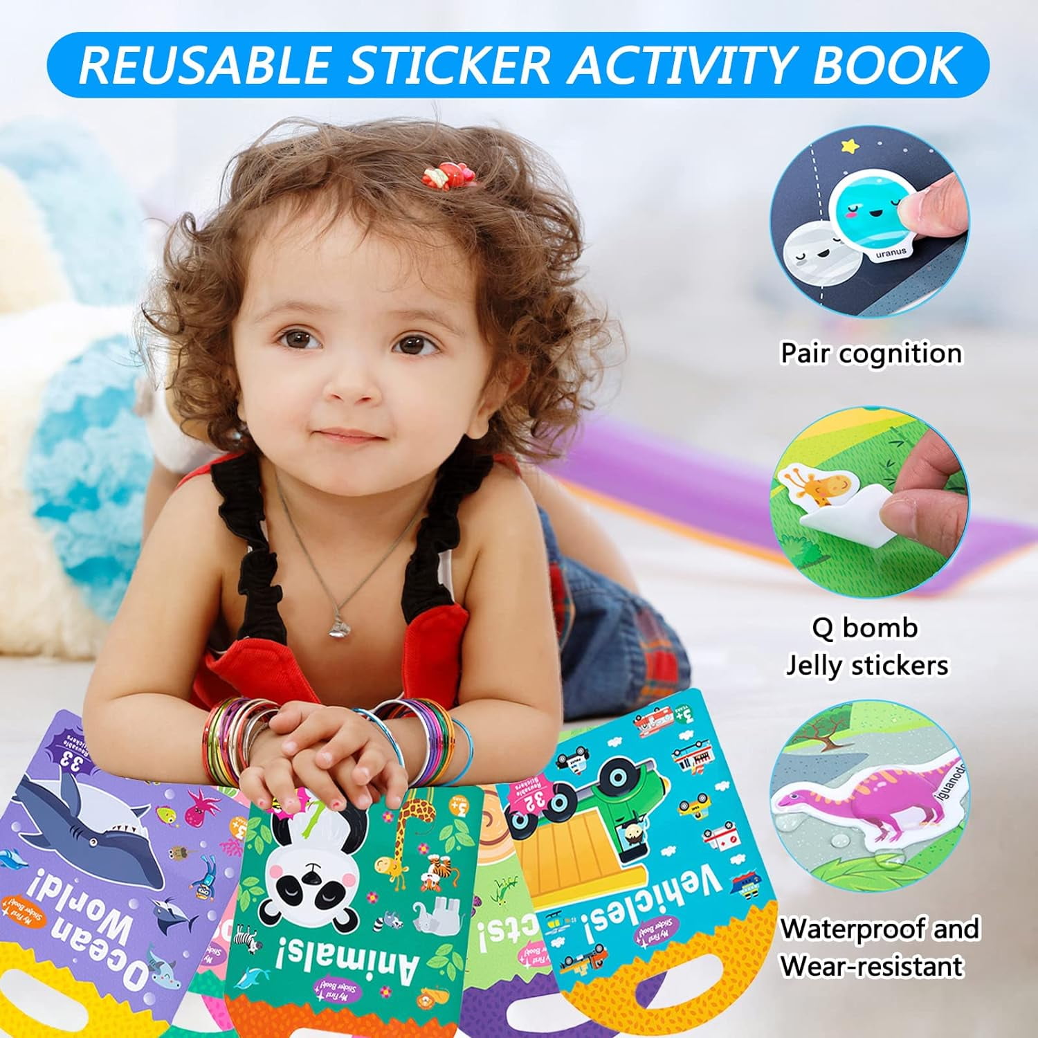 Sticker Books For Kids 2-4, Reusable Sticker Book, Quiet Busy Book ...