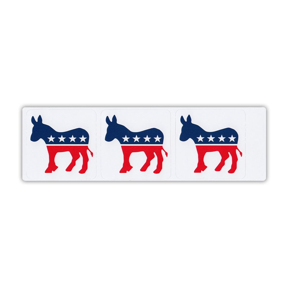 Sticker, Bumper Sticker, Set of 3, Democrat Donkey Stickers, 2.75" x 2. ...