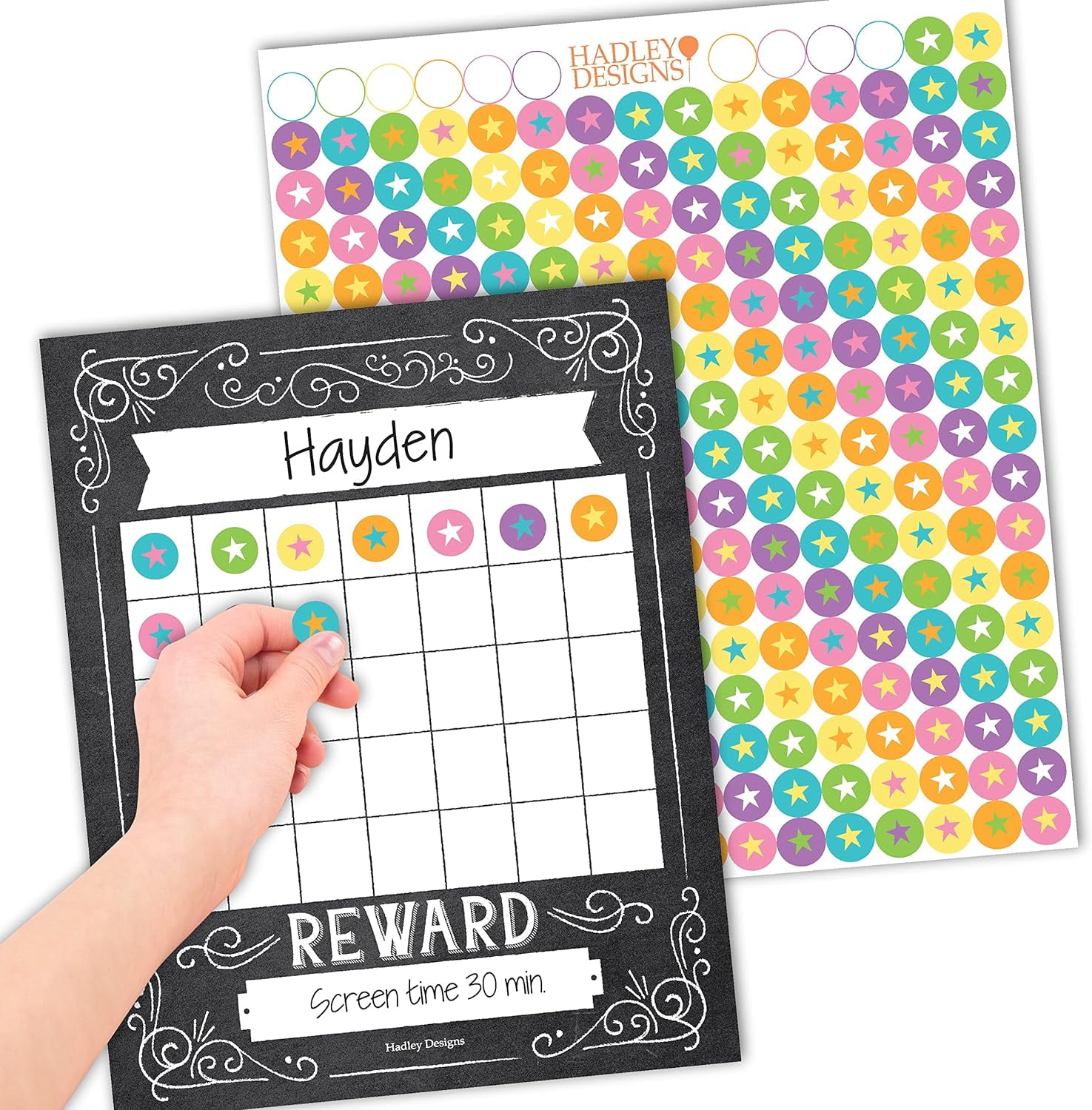 Sticker Chart for Kids Behavior at Home & Classroom - 25 Reward Chart ...
