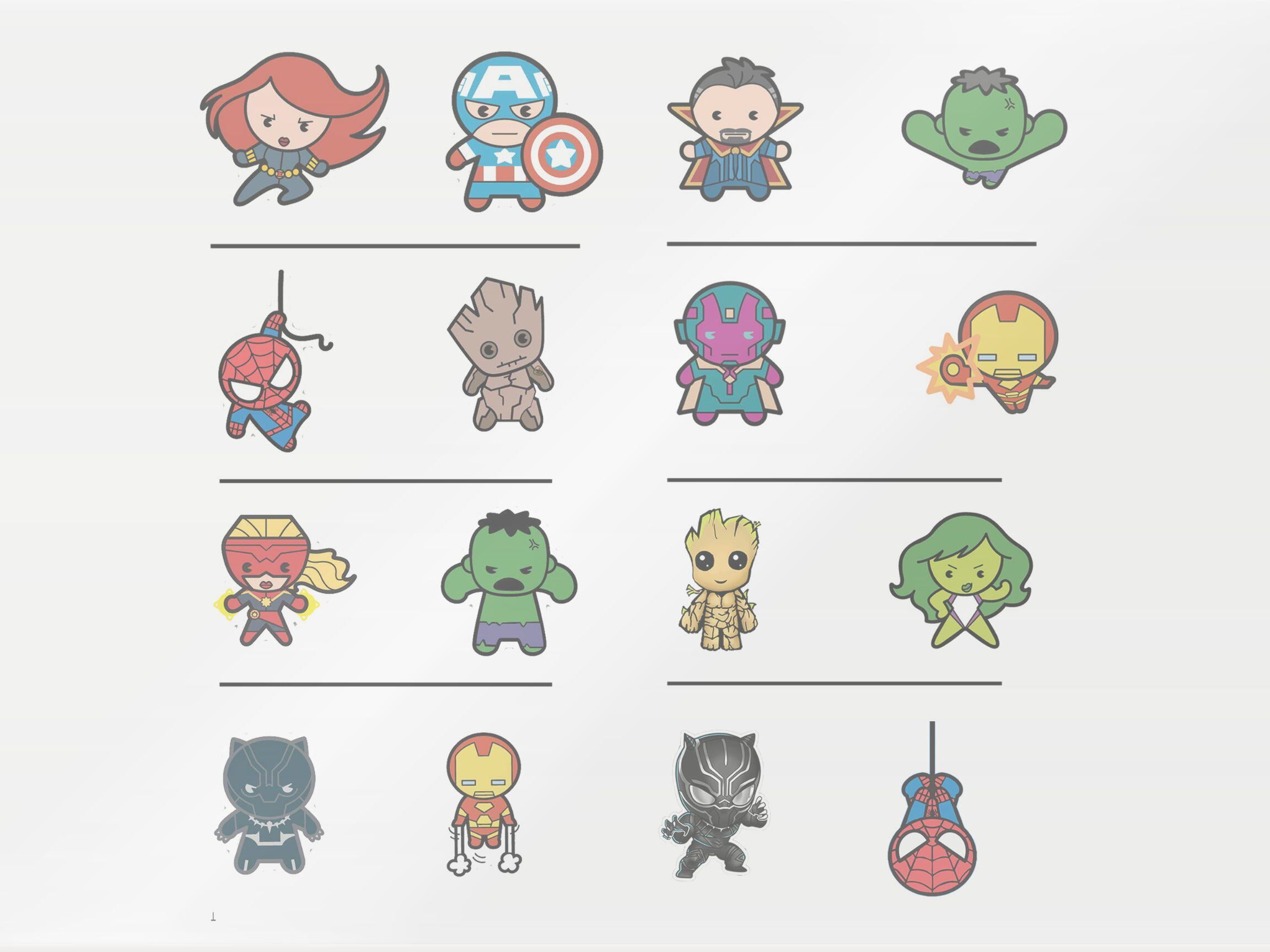 Sticker Label Tags - Superhero Kawaii Stickers, Pack of 4, Waterproof ...