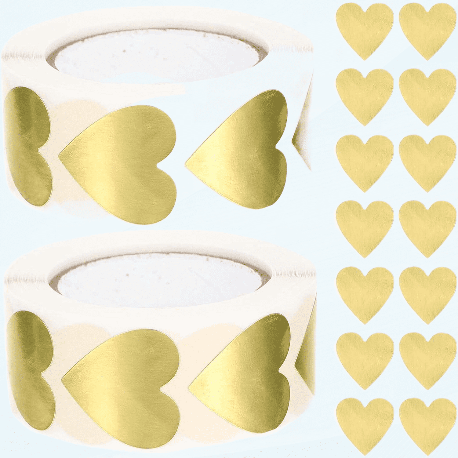 Sticker Labels 2 Rolls of Envelope Stickers Heart Shaped Wax Seal Gold ...