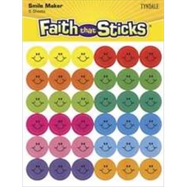 Sticker Mini Happy Face 6 Sheets Faith That Sticks - Walmart.com