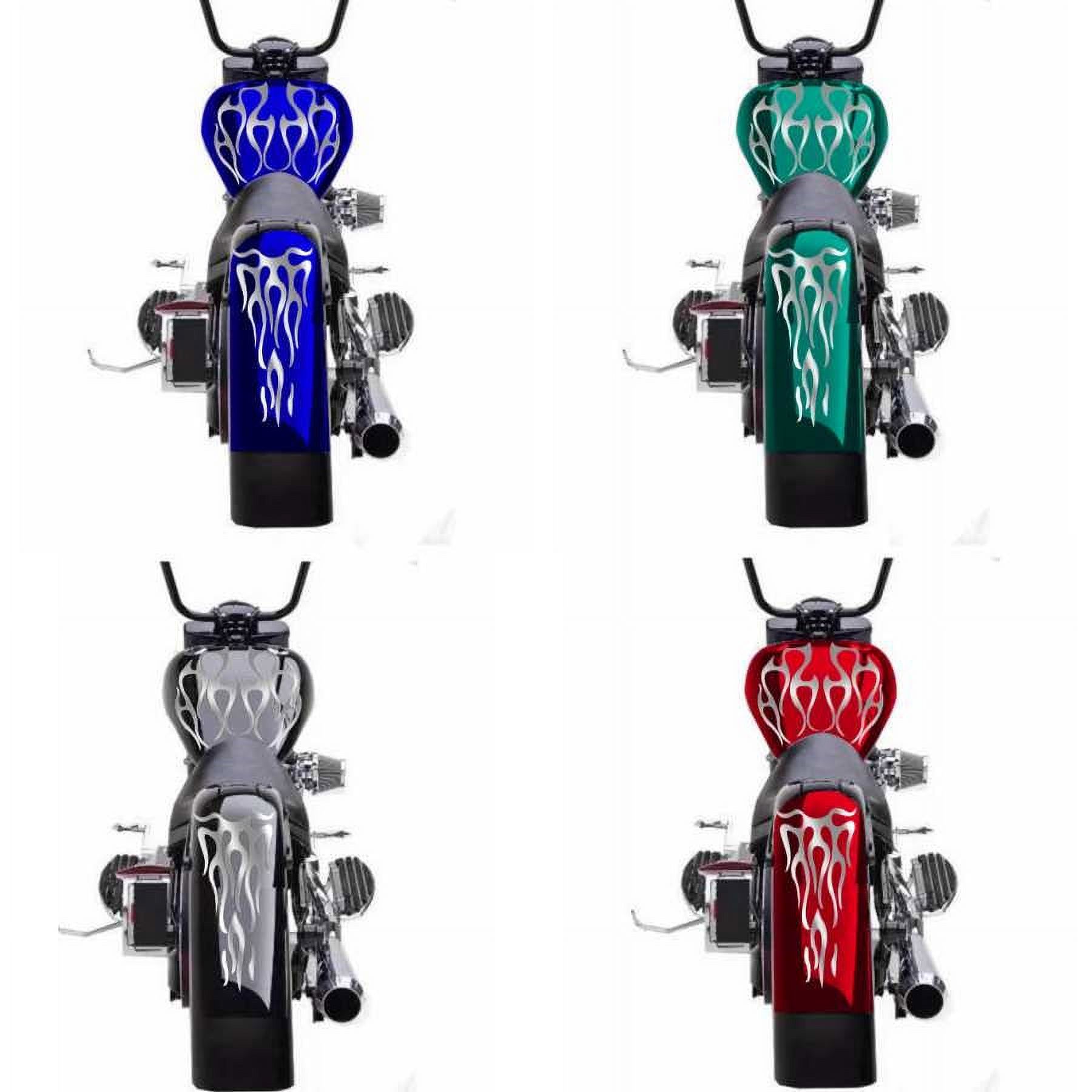 Sticker Motorcycle Flame for Gas Tank Fender Decals Vinyl Matte Silver ...