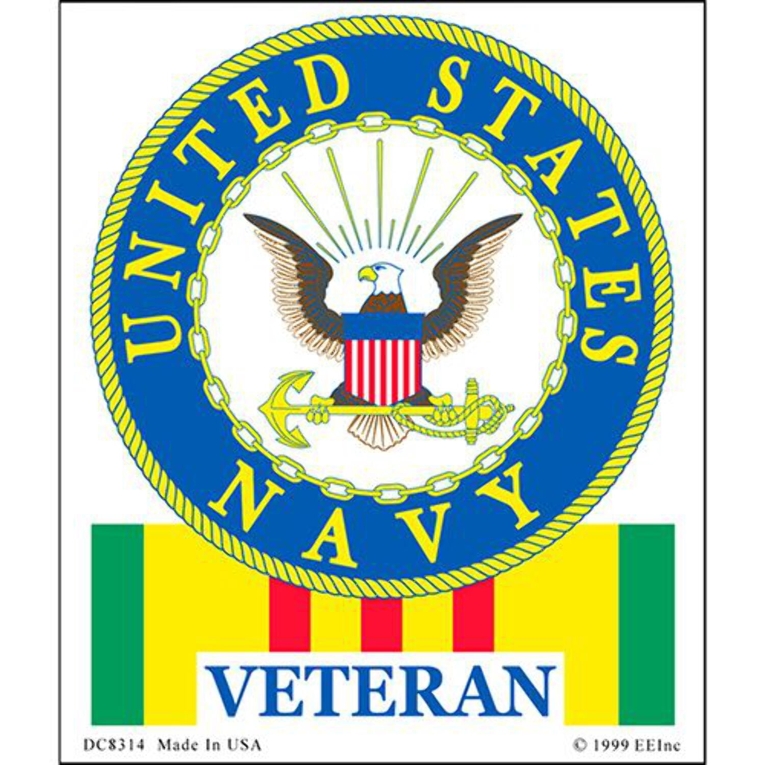 Eagle Emblems DC8314 Sticker - Vietnam, USN Veteran - Clear Vinyl - 3.5 ...