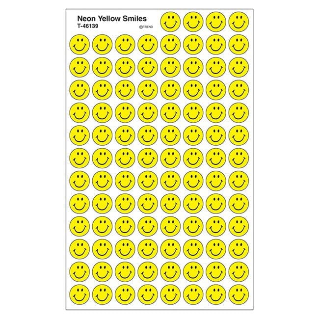 Sticker Neon Yellow Smiles Superspots - Pack of 6 - Walmart.com