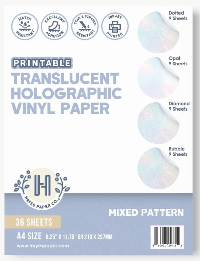Sticker Paper for Inkjet Printer - 36 Sheets Printable Vinyl Sticker ...
