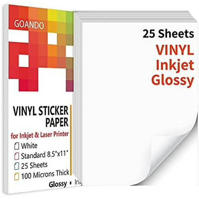 Sticker Paper for Inkjet Printer Glossy Printable Vinyl Sticker Paper ...