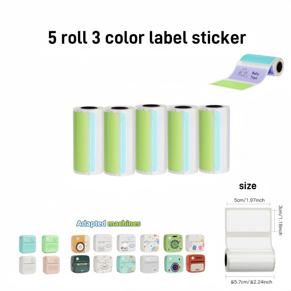 Sticker Paper for Mini Printer Label Sticker Paper Color Thermal Paper ...