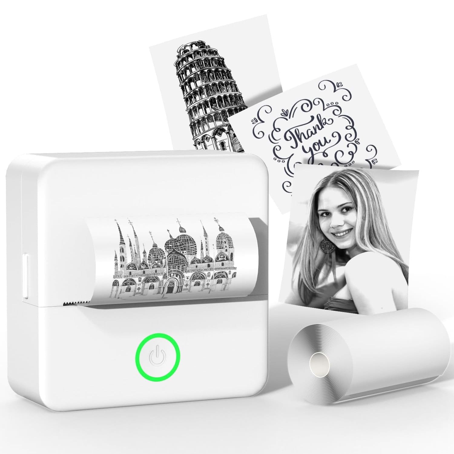 Sticker Printer, Mini Thermal Printer Bluetooth Sticker Maker with 1 ...