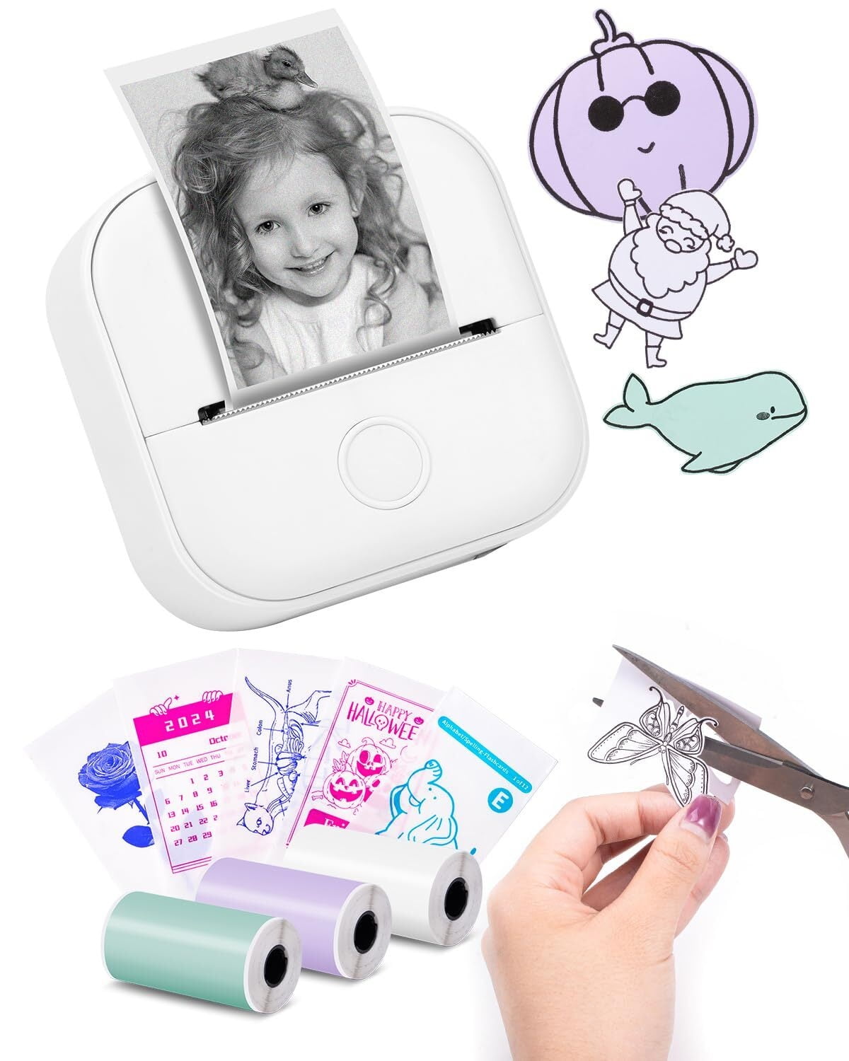 Sticker Printer - Mini Thermal Sticker Printer, T02 Inkless Pocket ...