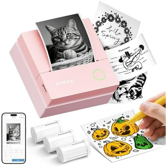 Sticker Printer, PM290C Thermal Mini Printer, Bluetooth Print Pod with ...