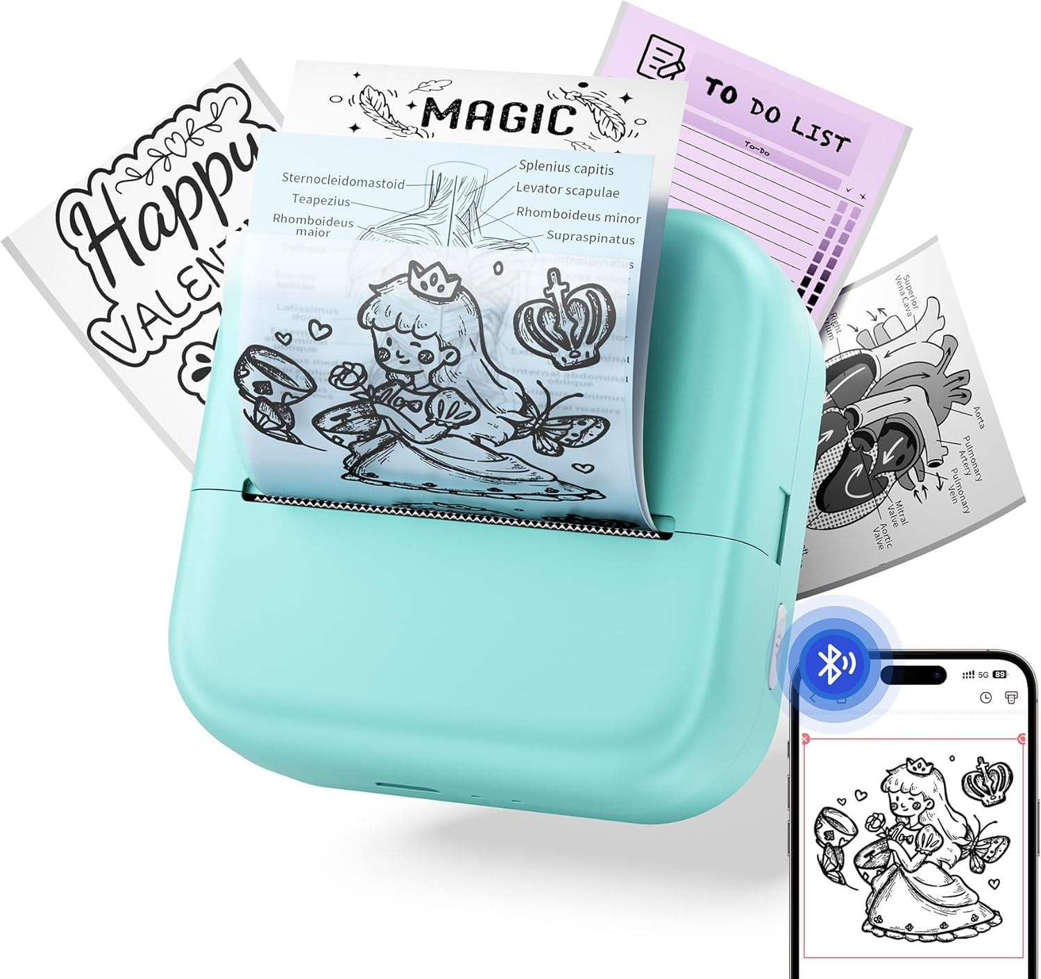 Sticker Printer, Print Pods Mini Printer, Mini Sticker Maker Compatible ...