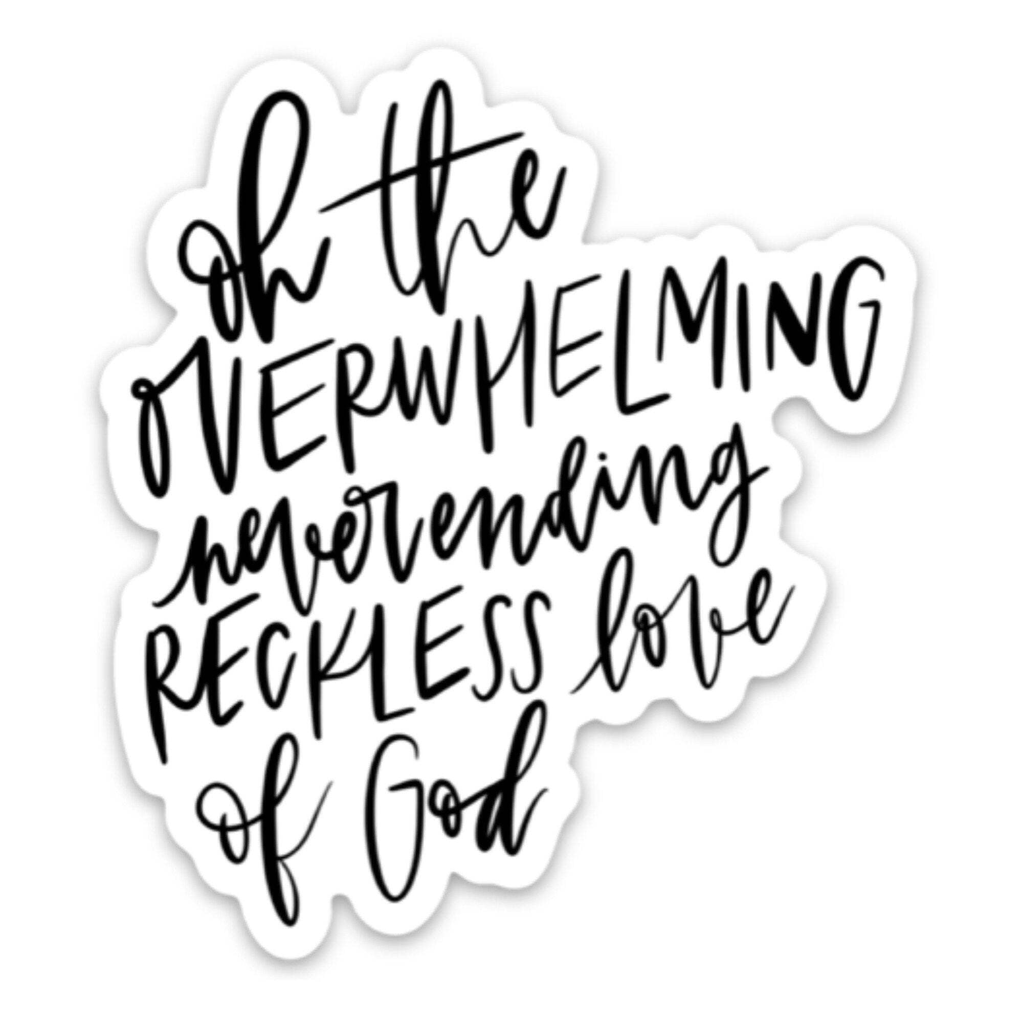 Sticker | Reckless Love | Black White - Walmart.com