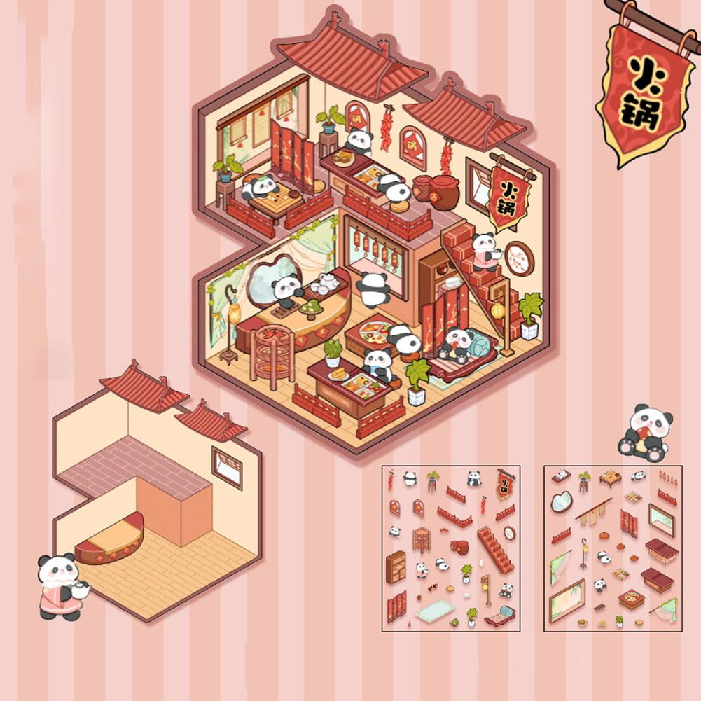 Sticker Scenes, DIY Miniature 3D Scene Stickers, DIY 3D House Sticker ...