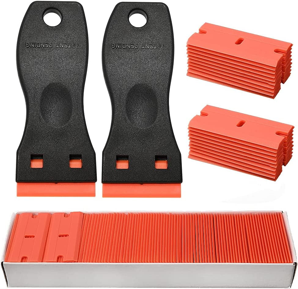 Sticker Scraper Label Scraping Tool Set include 2 Pcs Plastic Razor ...
