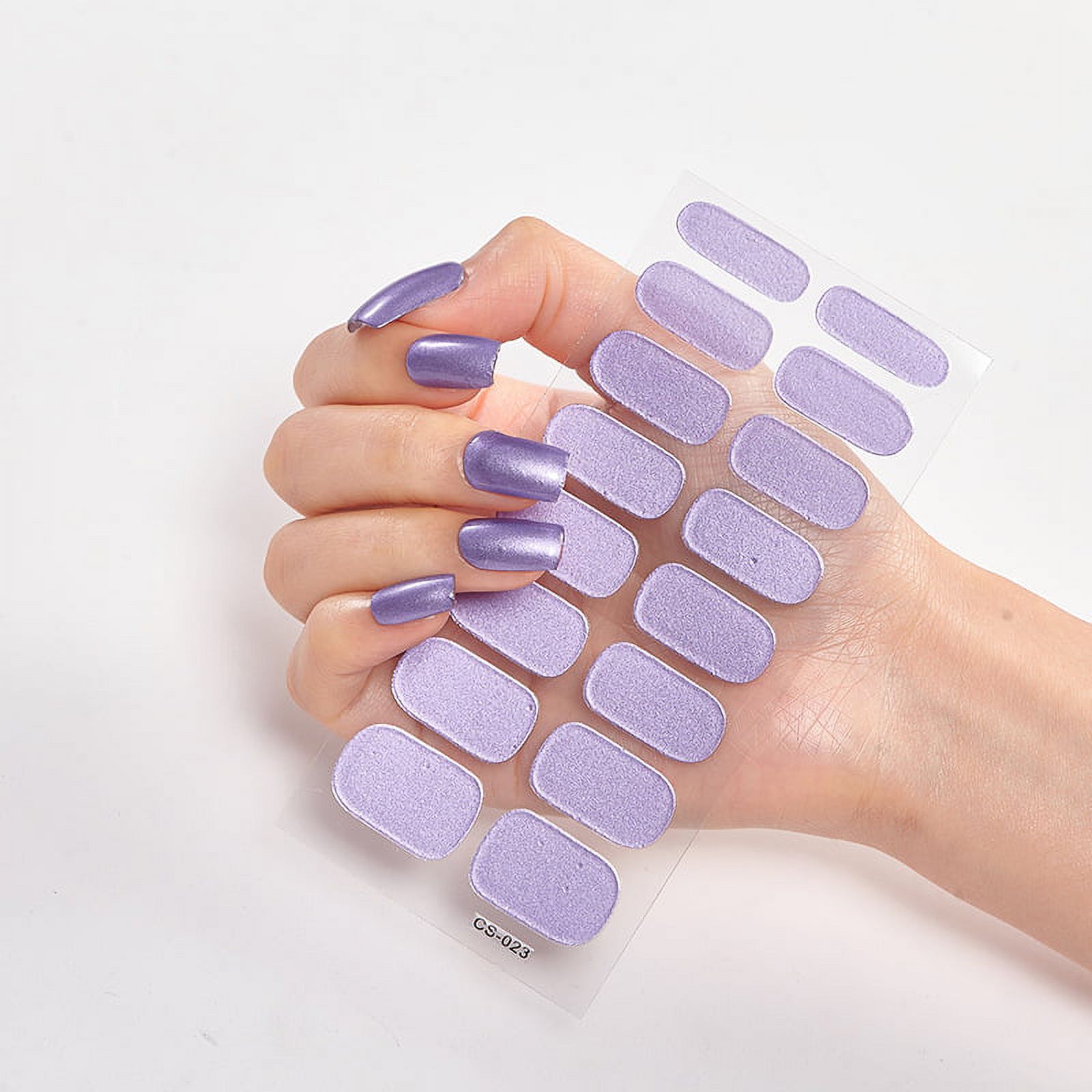 Sticker Semi Cured Gel Nail Polish Strips Gel Nail Full Wraps Strips ...