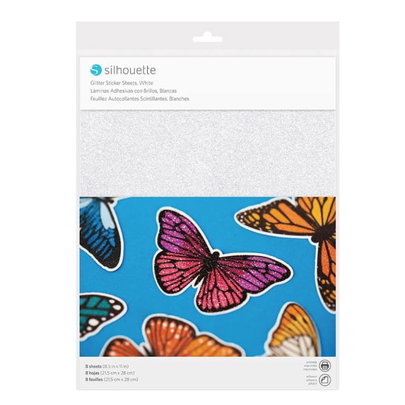 Sticker Sheets - White Glitter - Walmart.com