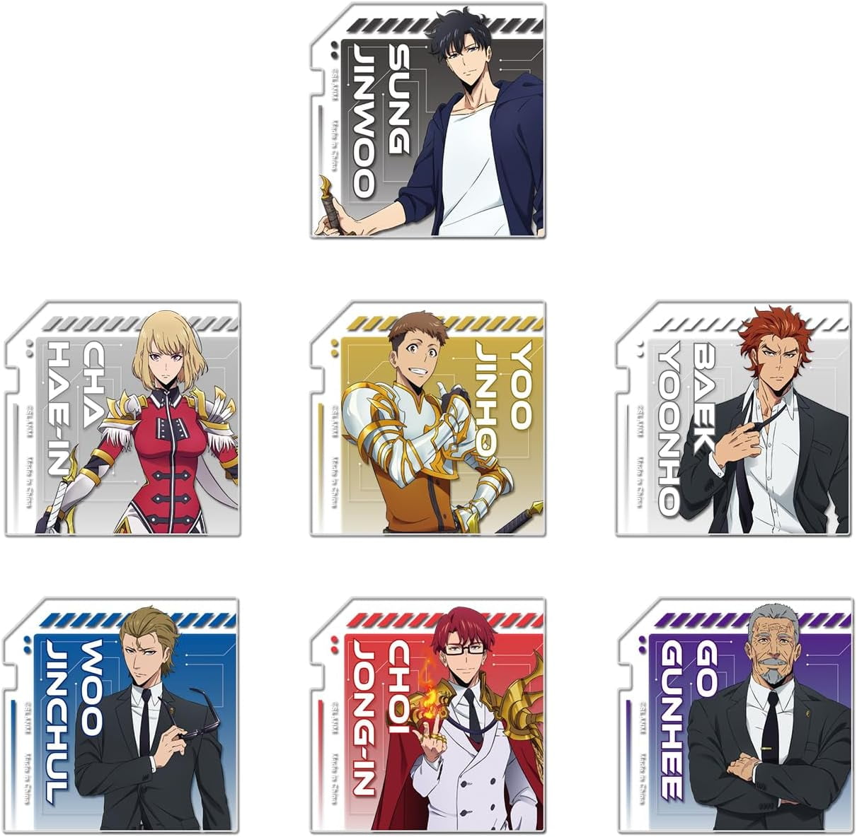 Sticker - Solo Leveling - Character Art Transparent Square Die-Cut Set ...