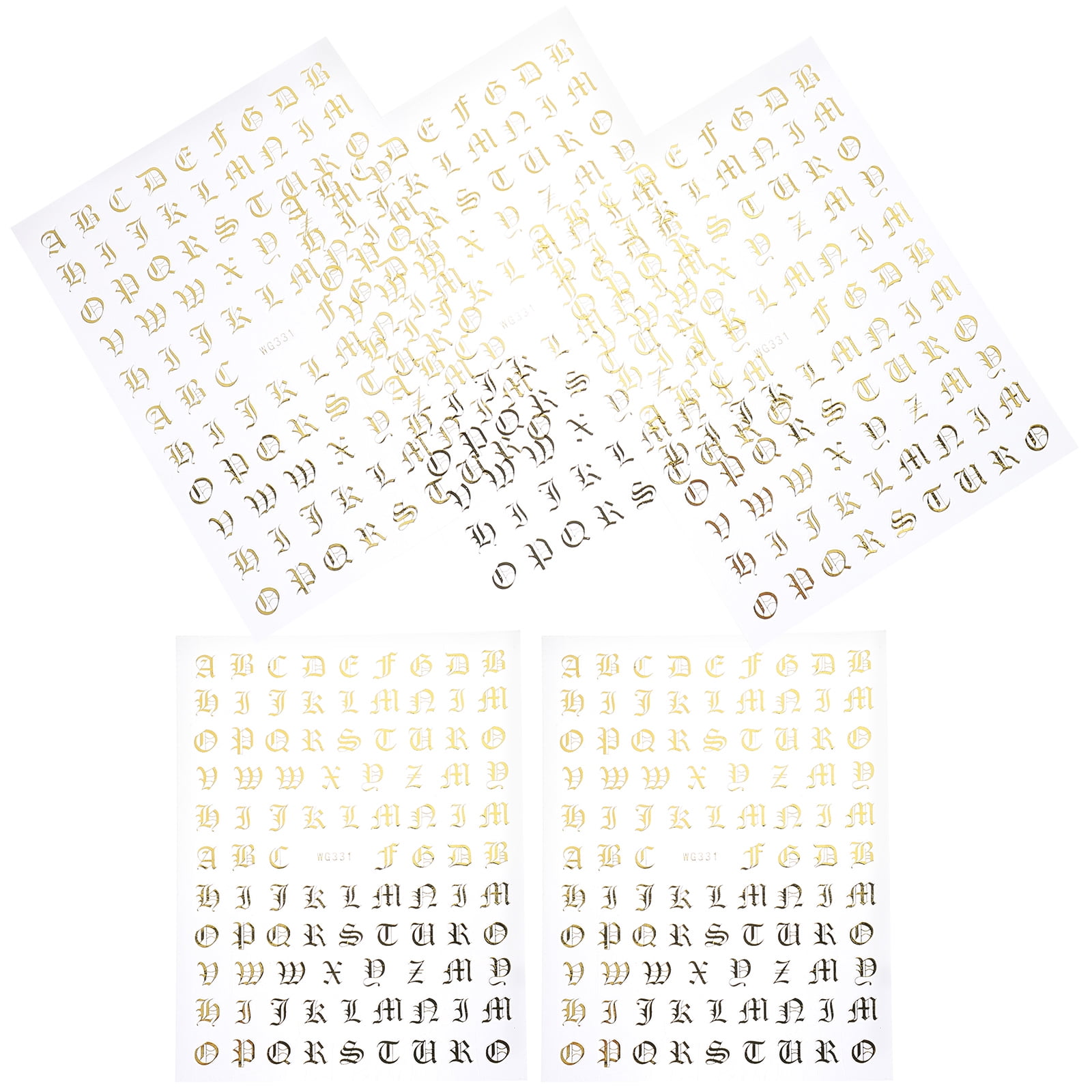 Sticker Stickers 5 Sheets Alphabet for Nails Design Letter Glow-in-the ...