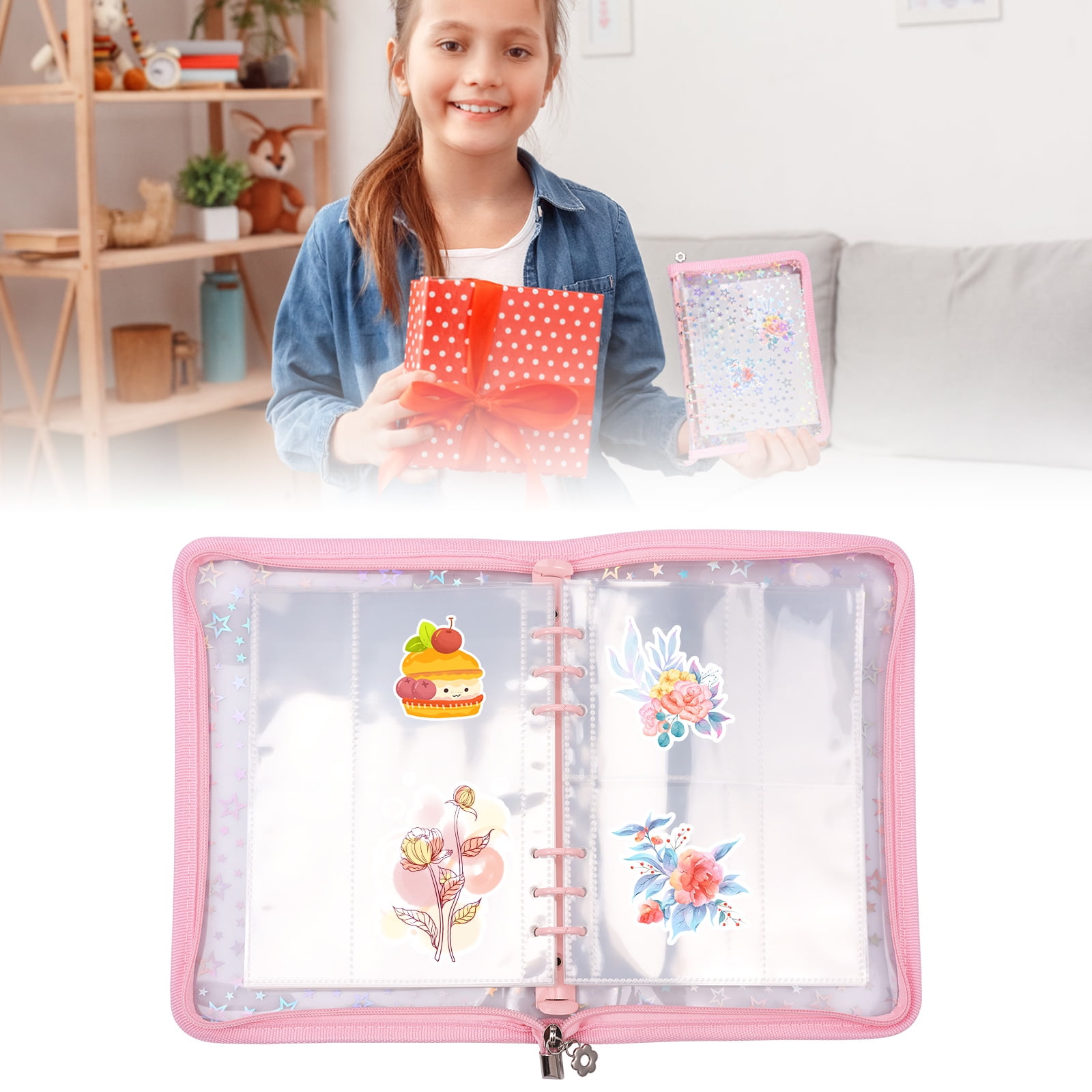 Sticker Storage Organizer Transparent Sticker Collecting Zipper Binder ...