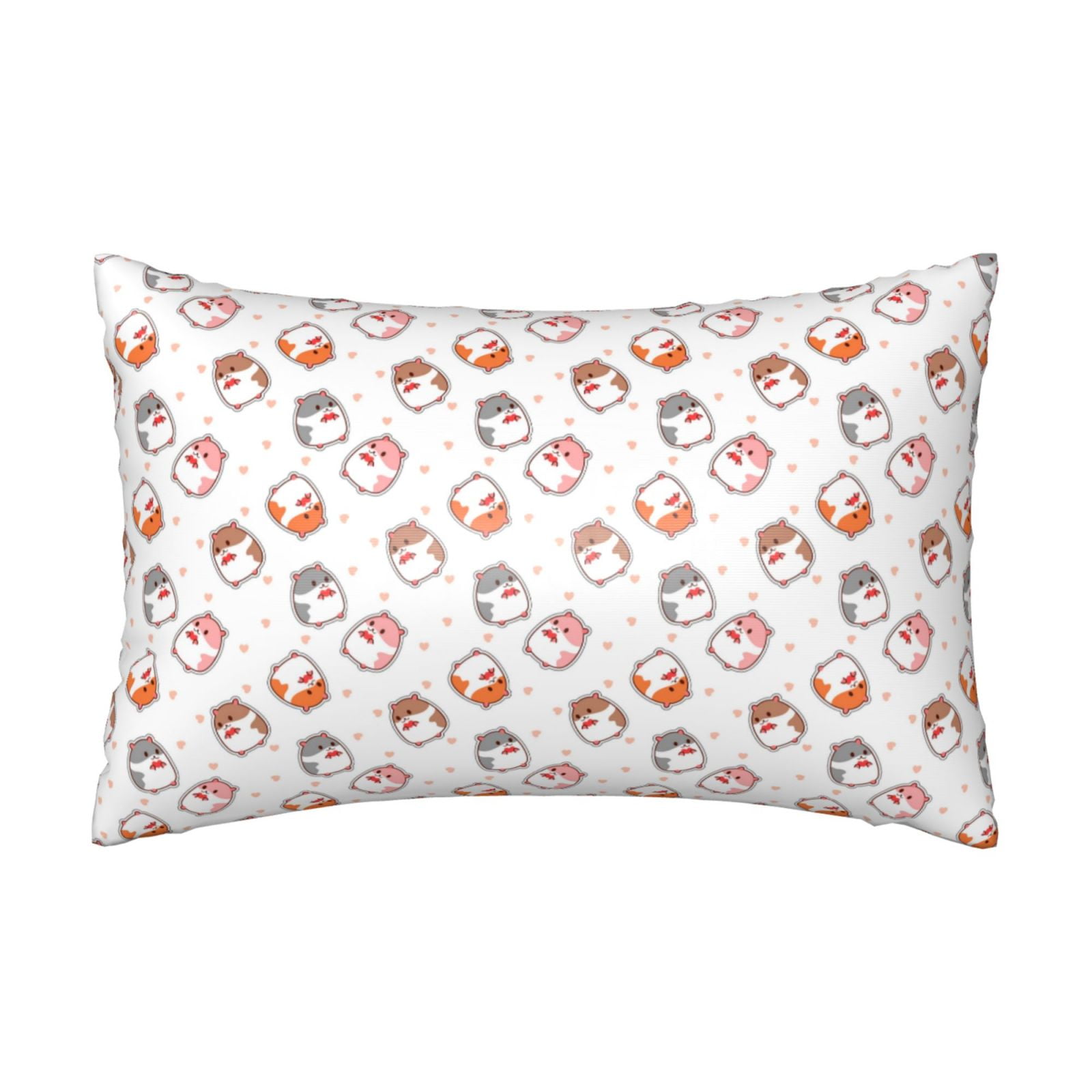 Sticker Style Cute Hamster Love Satin Pillowcase with Zipper for Hair ...
