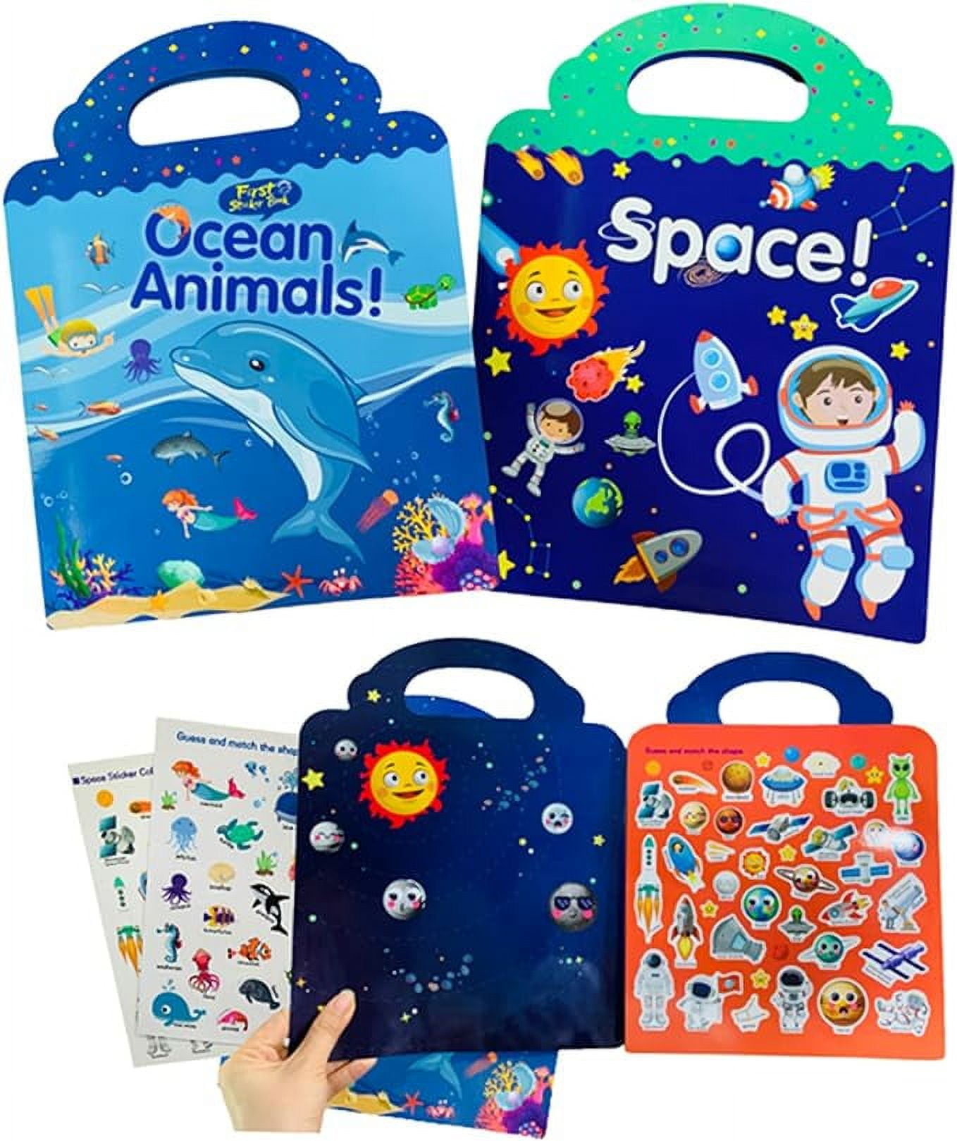 Sticker Toys for Toddlers 2-4, Learning Stickers Activity Books Set for ...