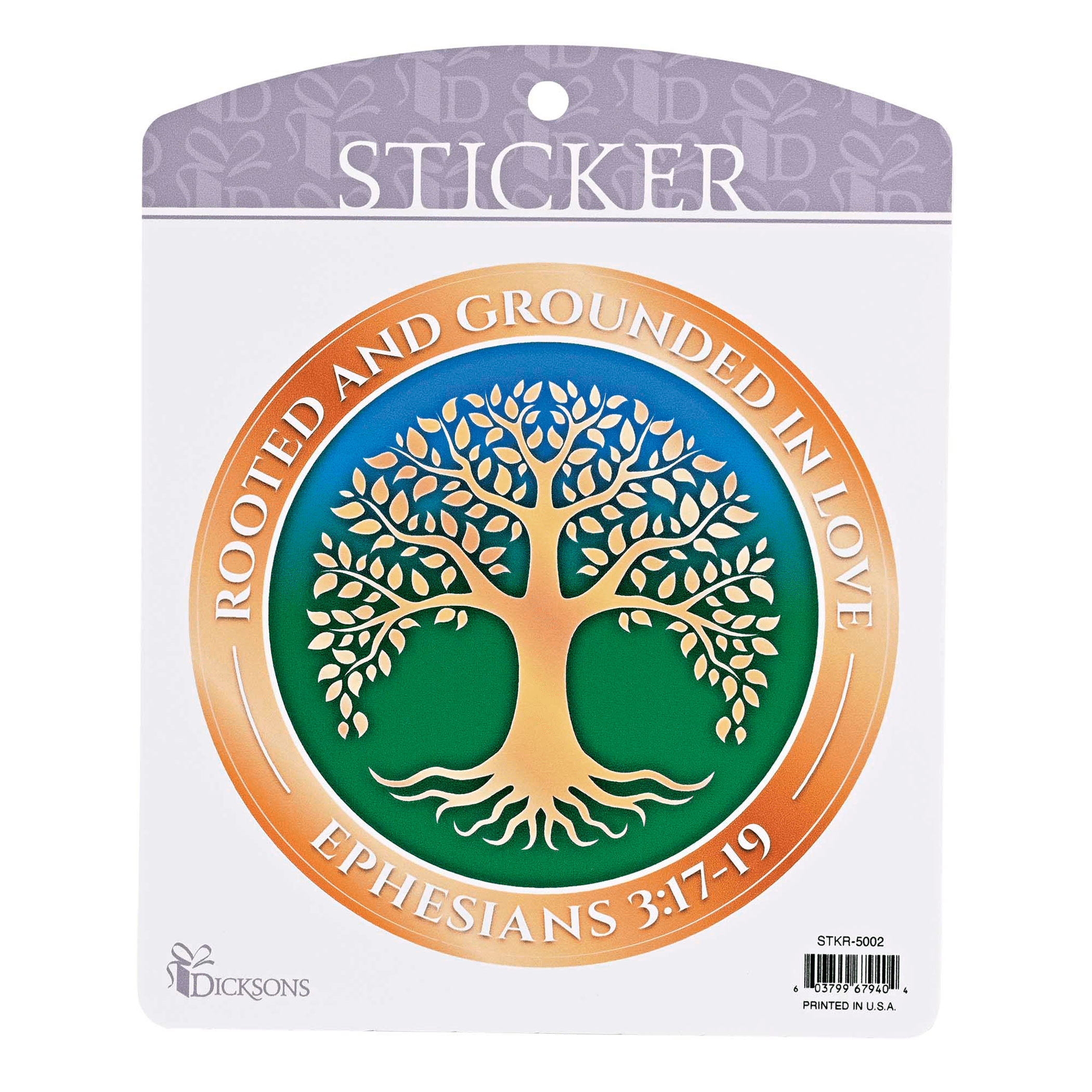 Sticker Tree Rooted And Grounded In Love[ ORA/GRN ] - Walmart.com